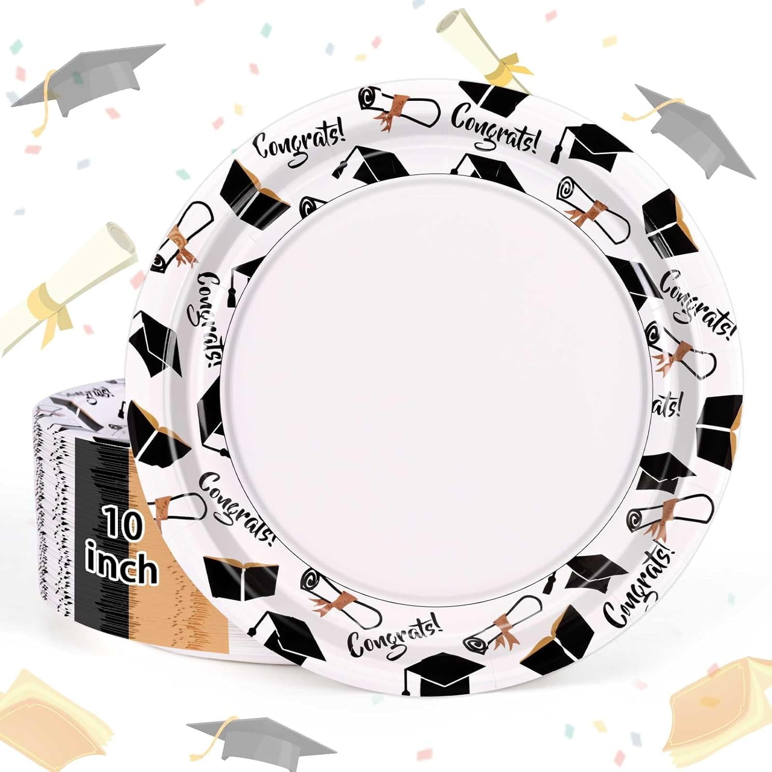 Caltero 2024 Grad Dinner Disposable Plates, 10 inch, Serves 50 Guests ...