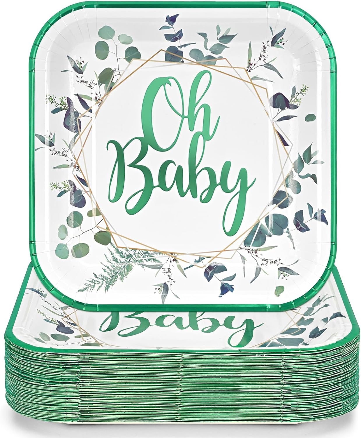 Oh Baby Paper Plates - Small Baby Shower Party Supplies Table ...