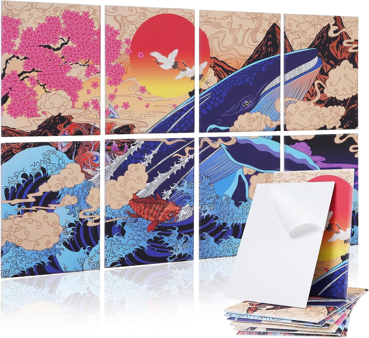 Caltero Art Acoustic Panels 8 Pack, Self-Adhesive Soundproof Wall ...