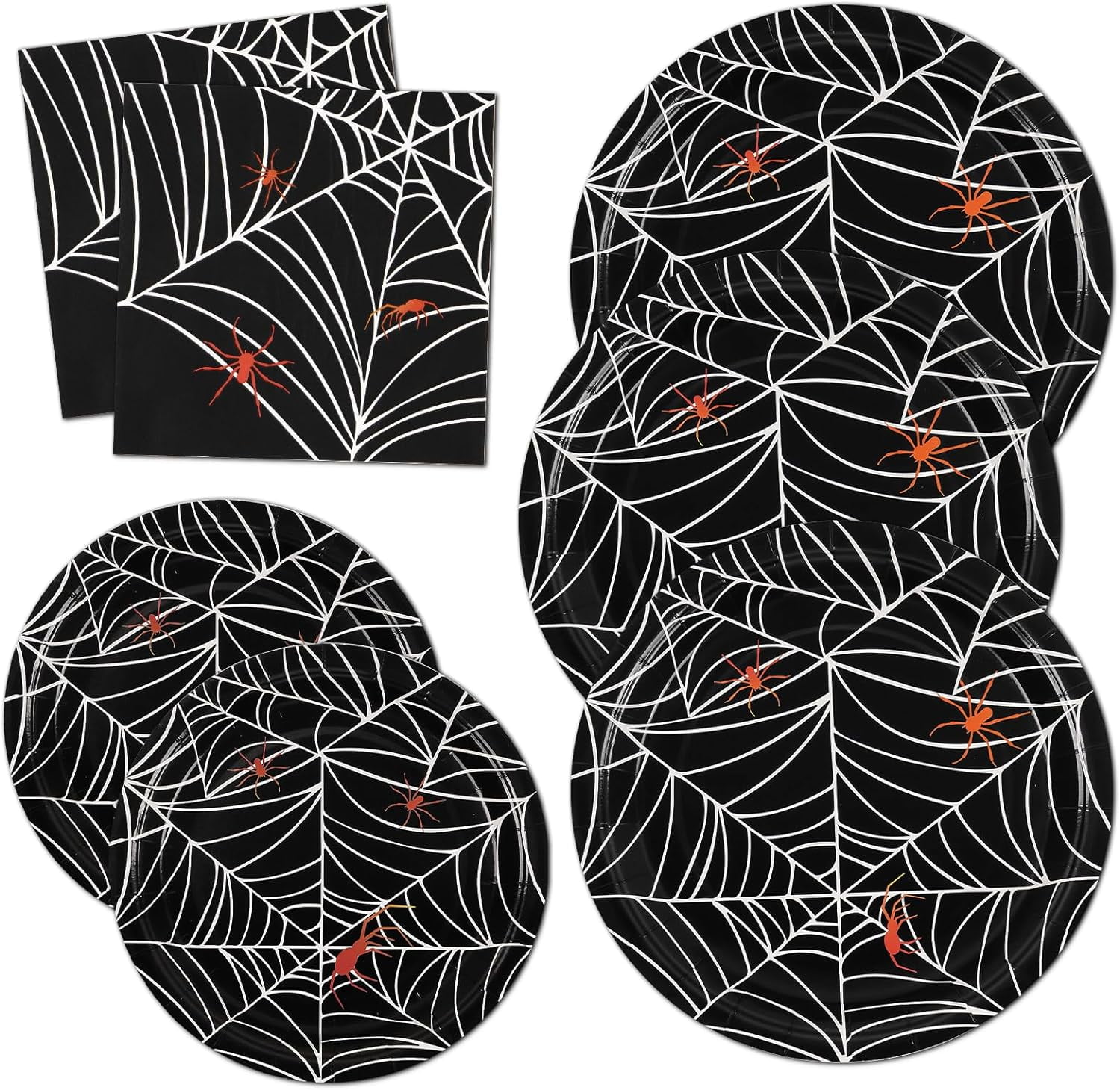 Caltero 200PCS Halloween Party Supplies - Disposable Spider Web Paper ...