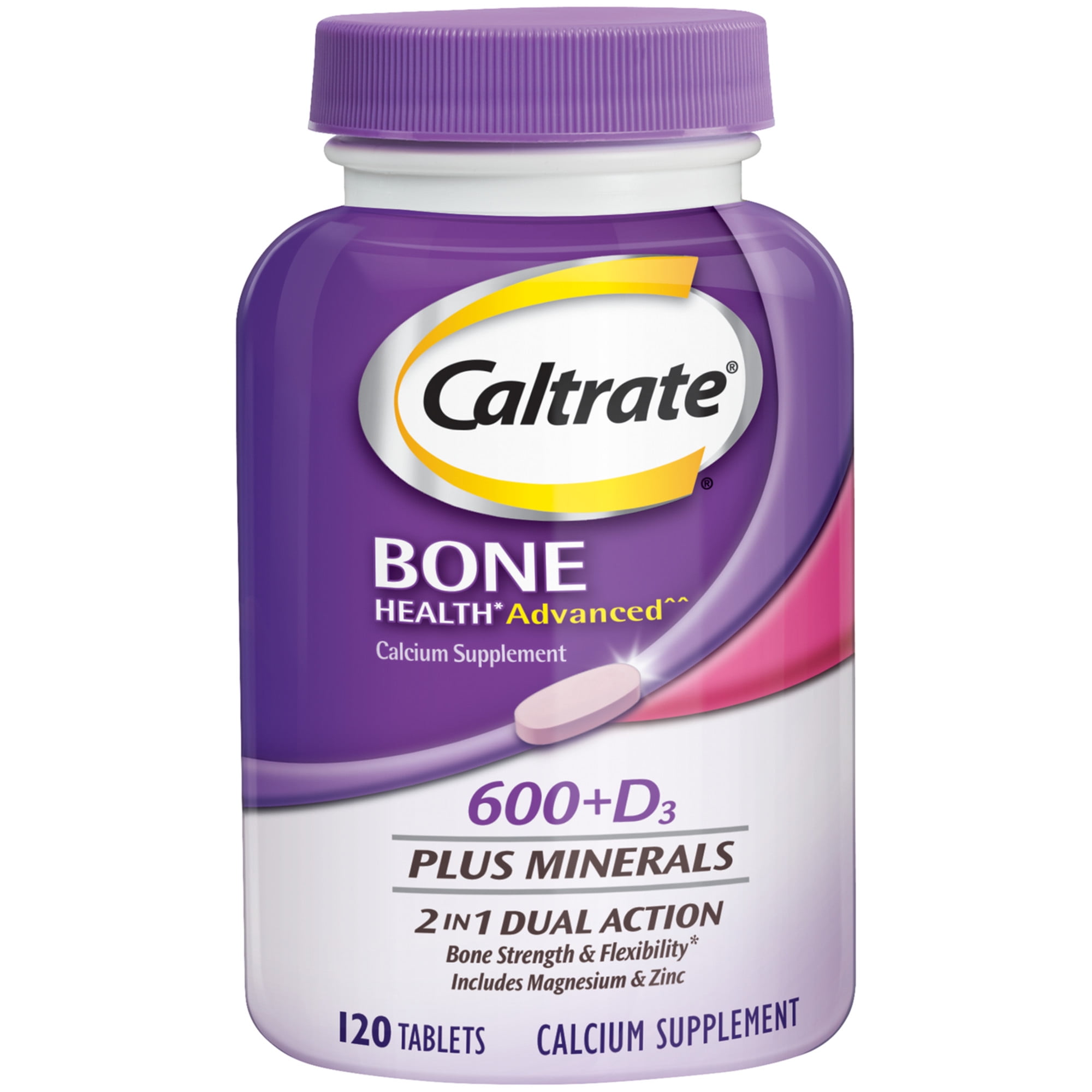 Caltrate 600 D3 Plus Minerals Calcium Vitamin D Supplement 120 Count