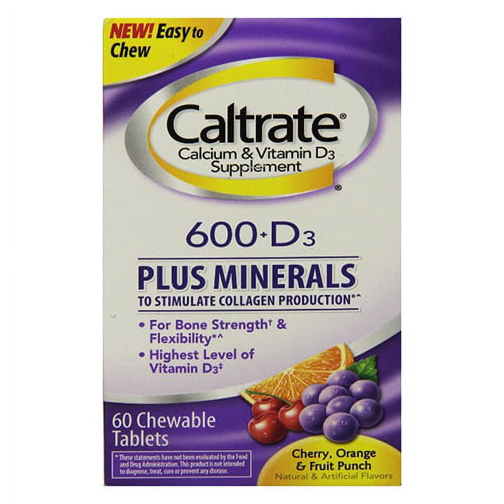 Caltrate 600 Plus D3 Calcium Supplement Soft Chews, Vanilla Creme - 60 ...
