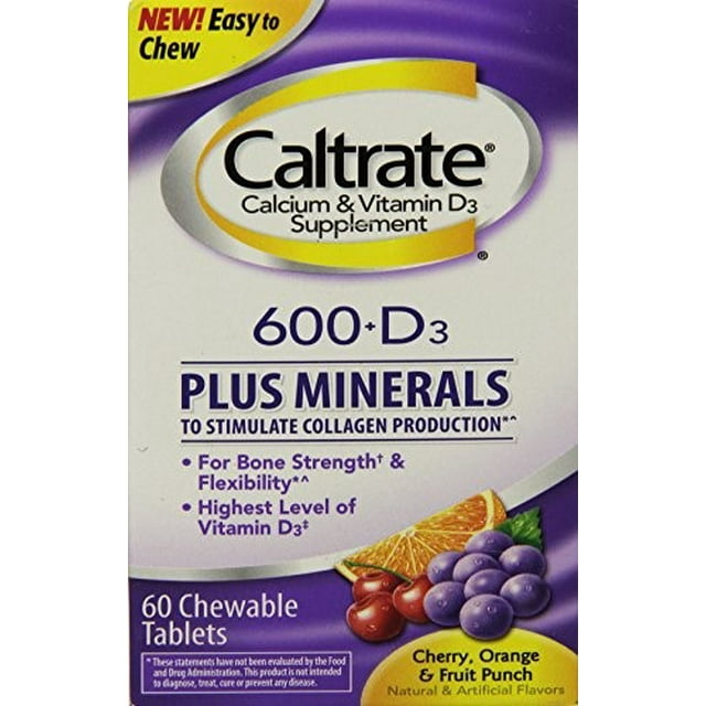 Caltrate 600+D3 Plus Minerals, Bone Health Advanced, Vitamin ...