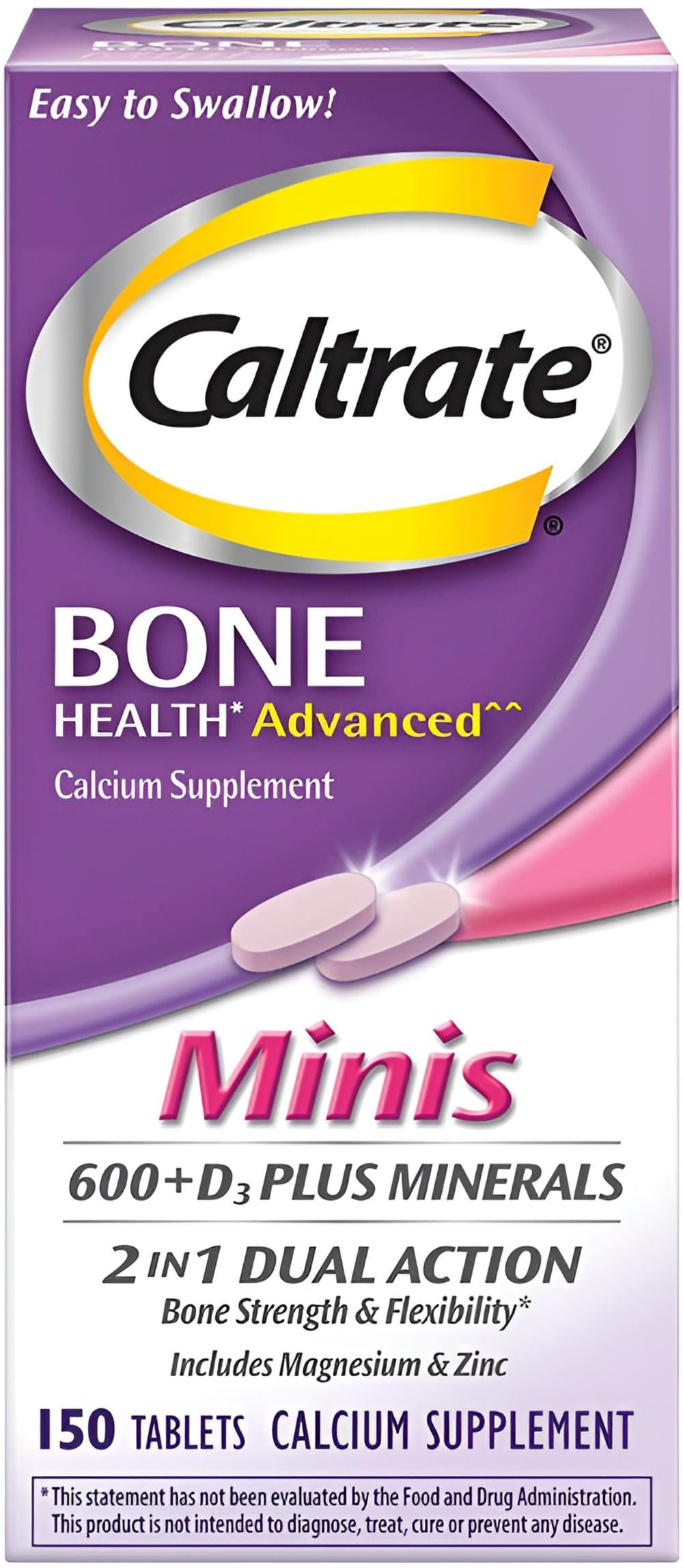 Caltrate Minis Calcium, Vitamin D3, Magnesium, Collagen, Bone Strength ...
