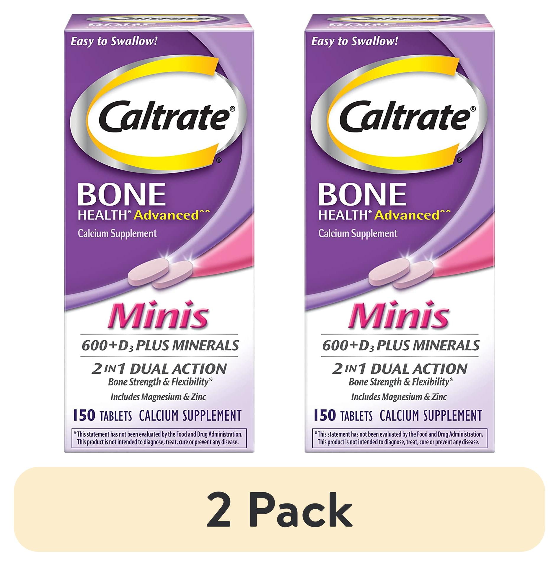 (2 pack) Caltrate Calcium & Vitamin D3 Supplement Plus Minerals Mini ...