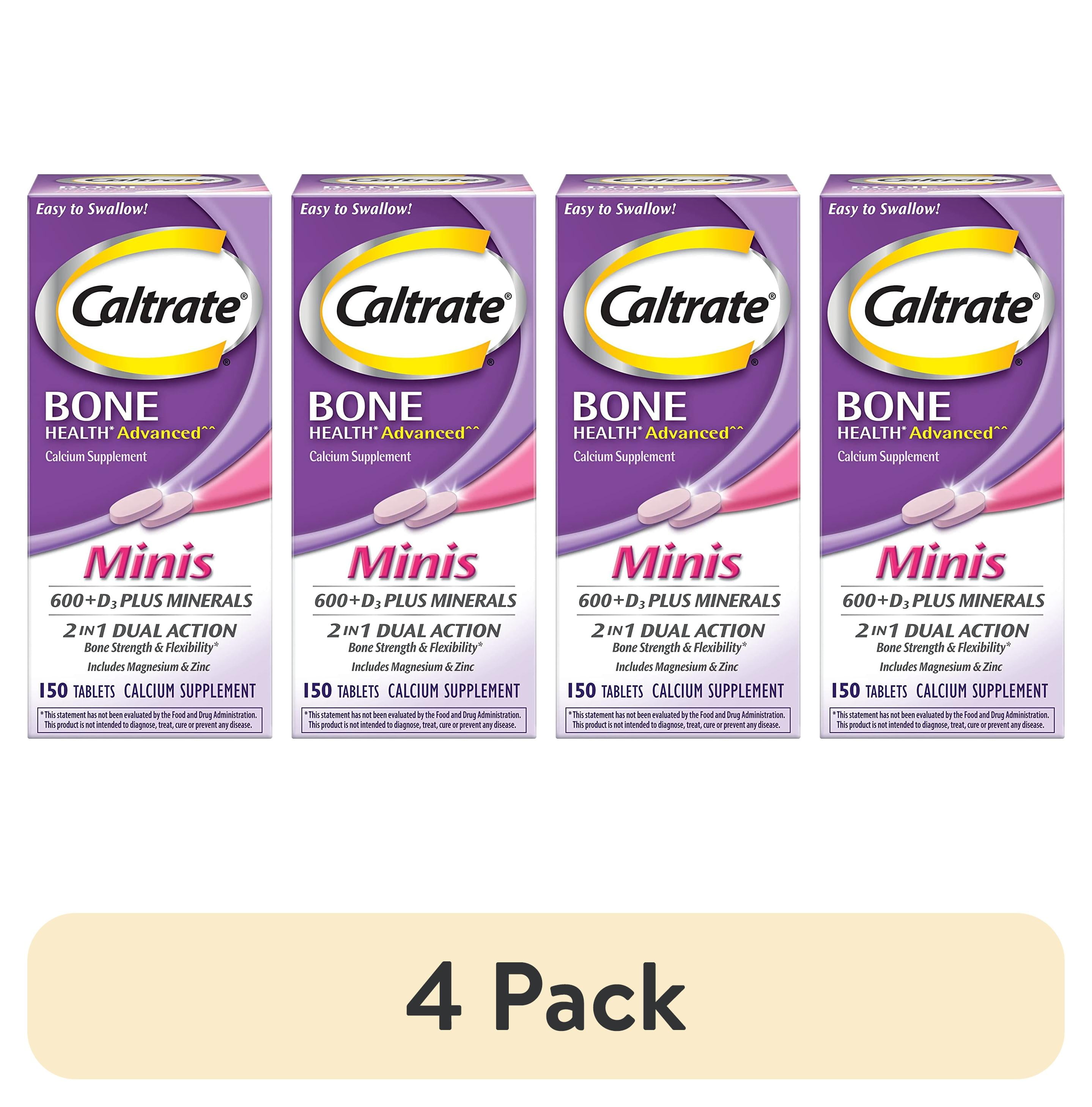 (4 pack) Caltrate Calcium & Vitamin D3 Supplement Plus Minerals Mini ...