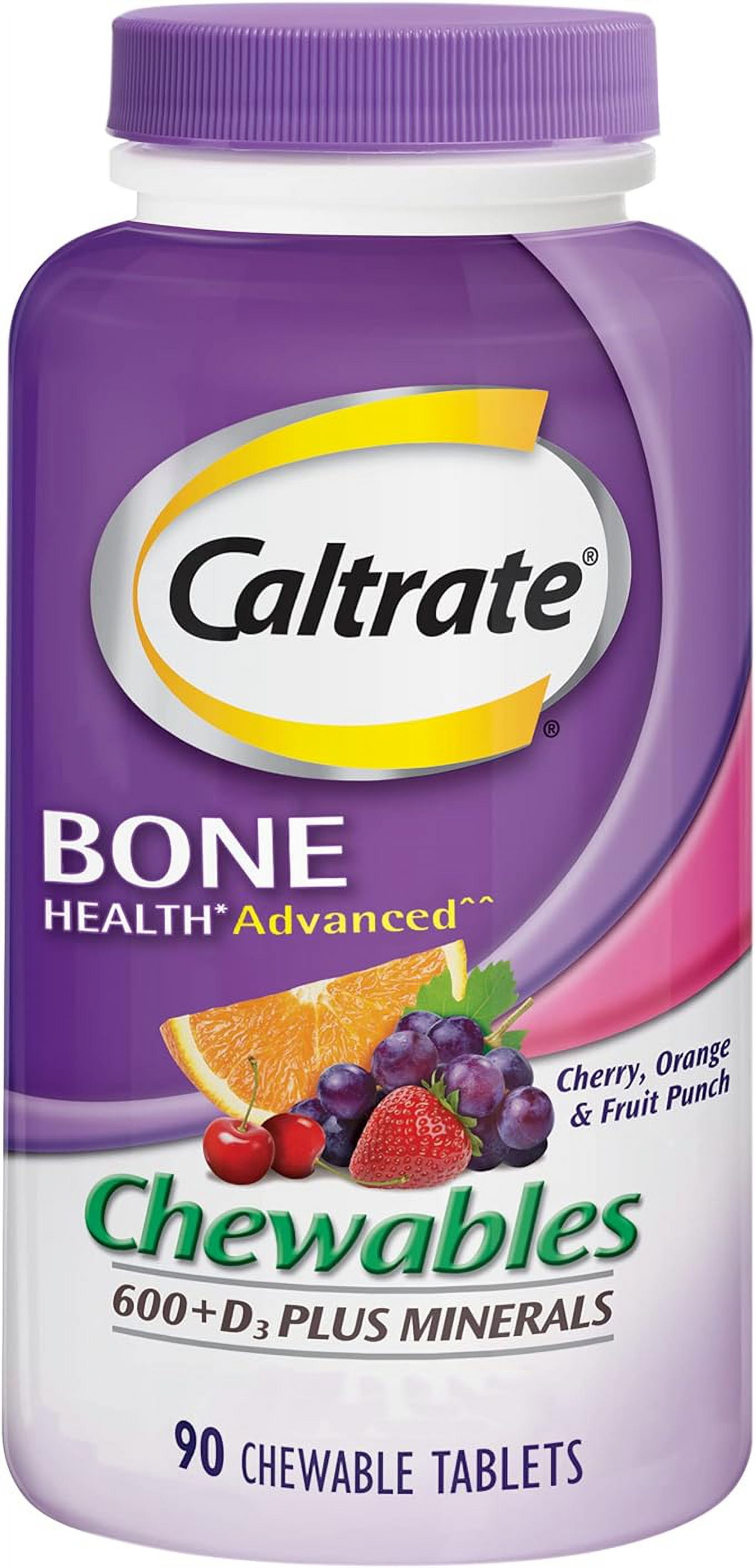 Caltrate Chewables 600 Plus D3 Plus Minerals Calcium Vitamin D ...