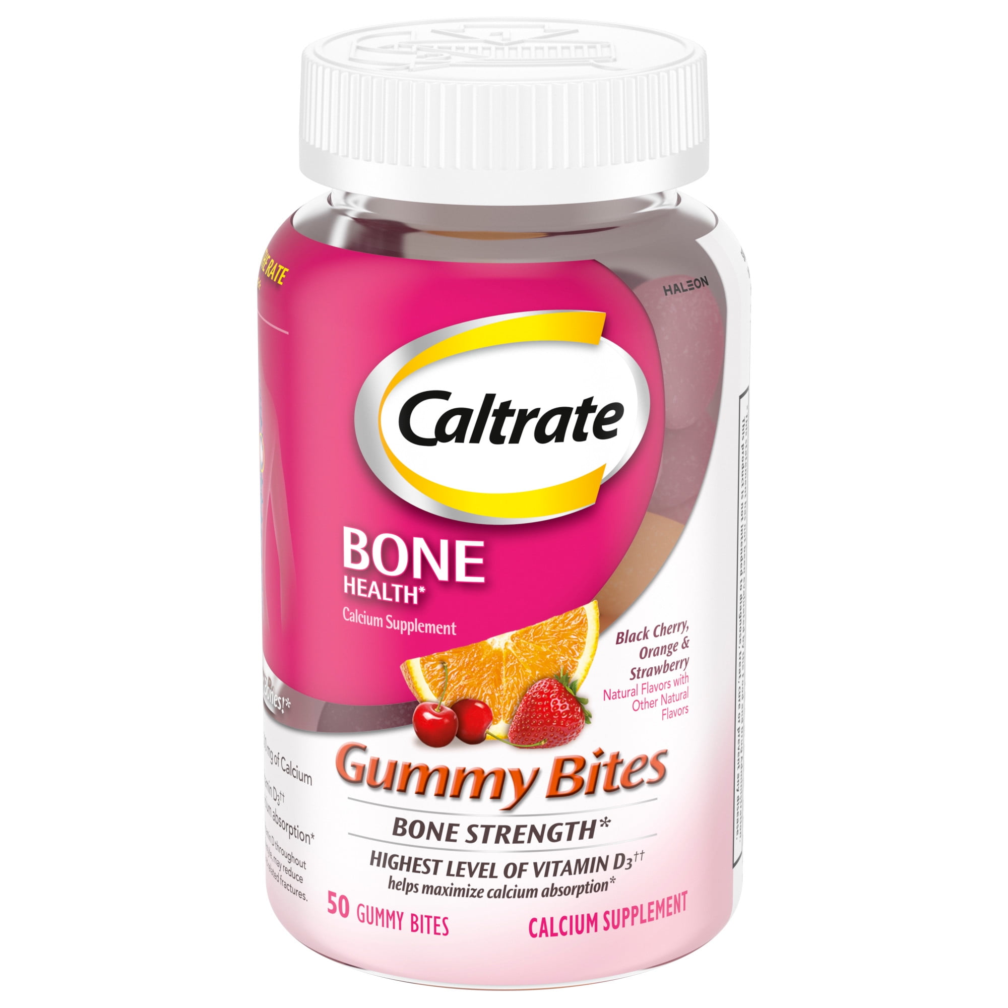 Caltrate Chewable Gummy Bites, 500mg Calcium & Vitamin D Supplement ...