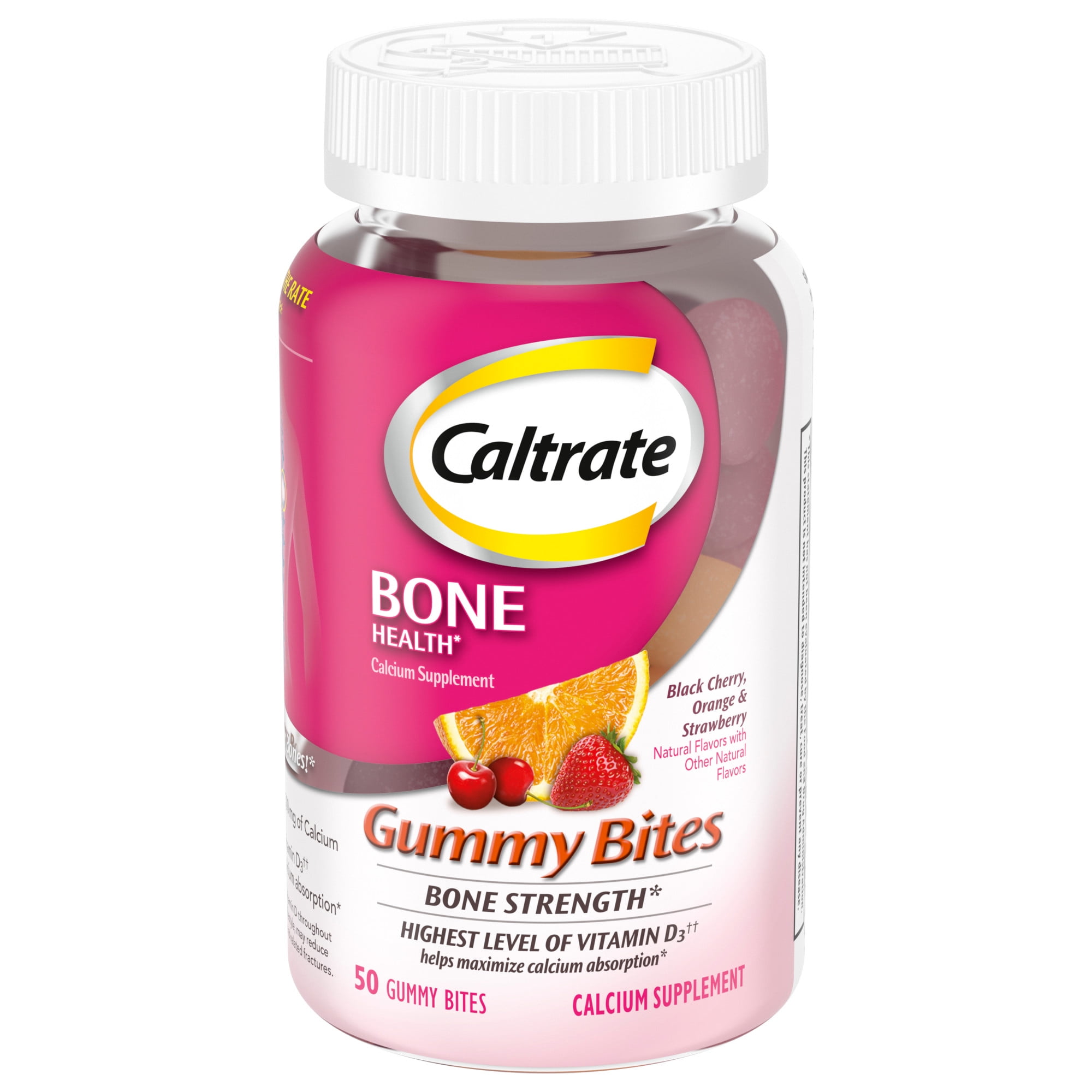 Caltrate Gummy Bites 500 Mg Calcium and Vitamin D Supplement, Black ...