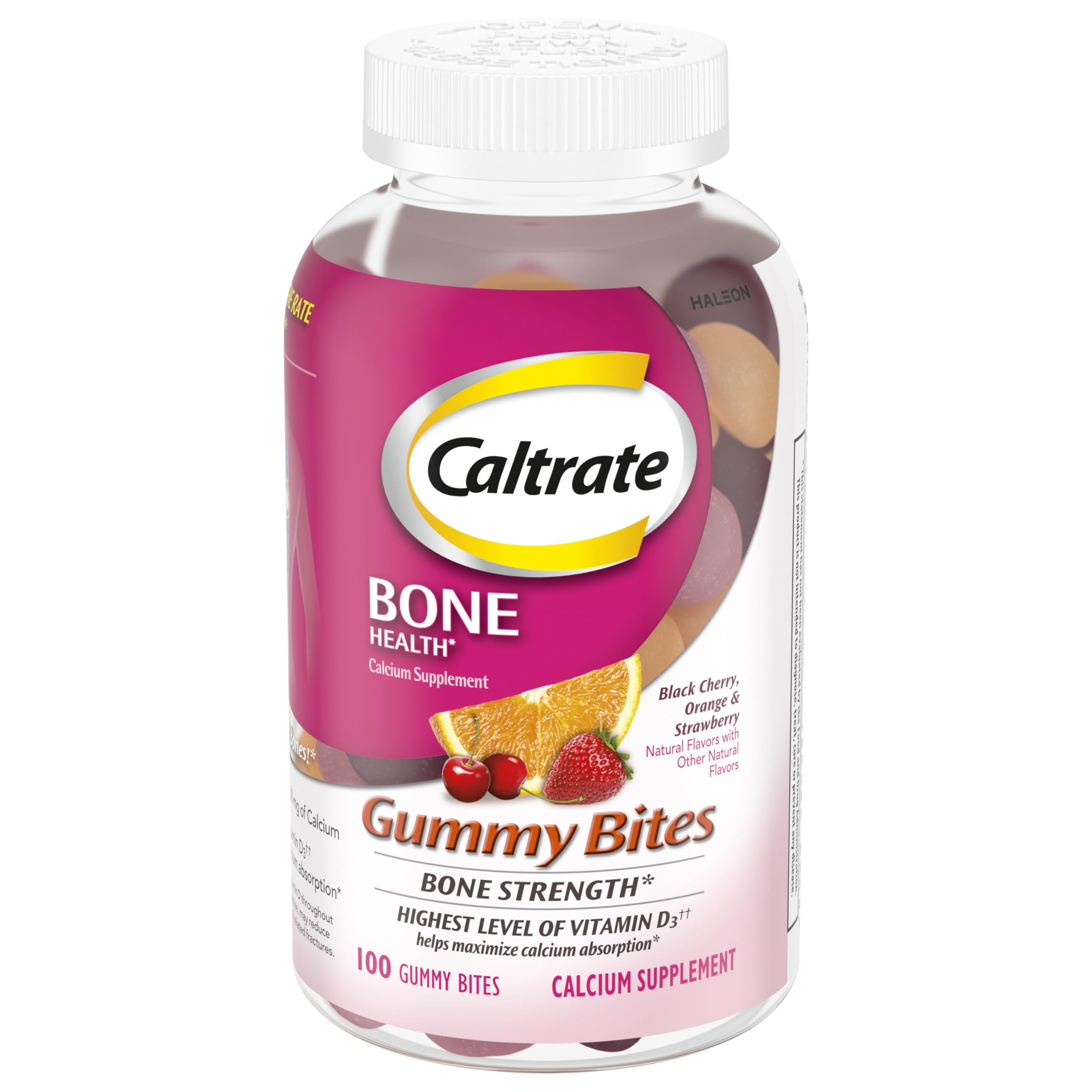 Caltrate Gummy Bites 500 mg Calcium and Vitamin D Supplement, Black ...