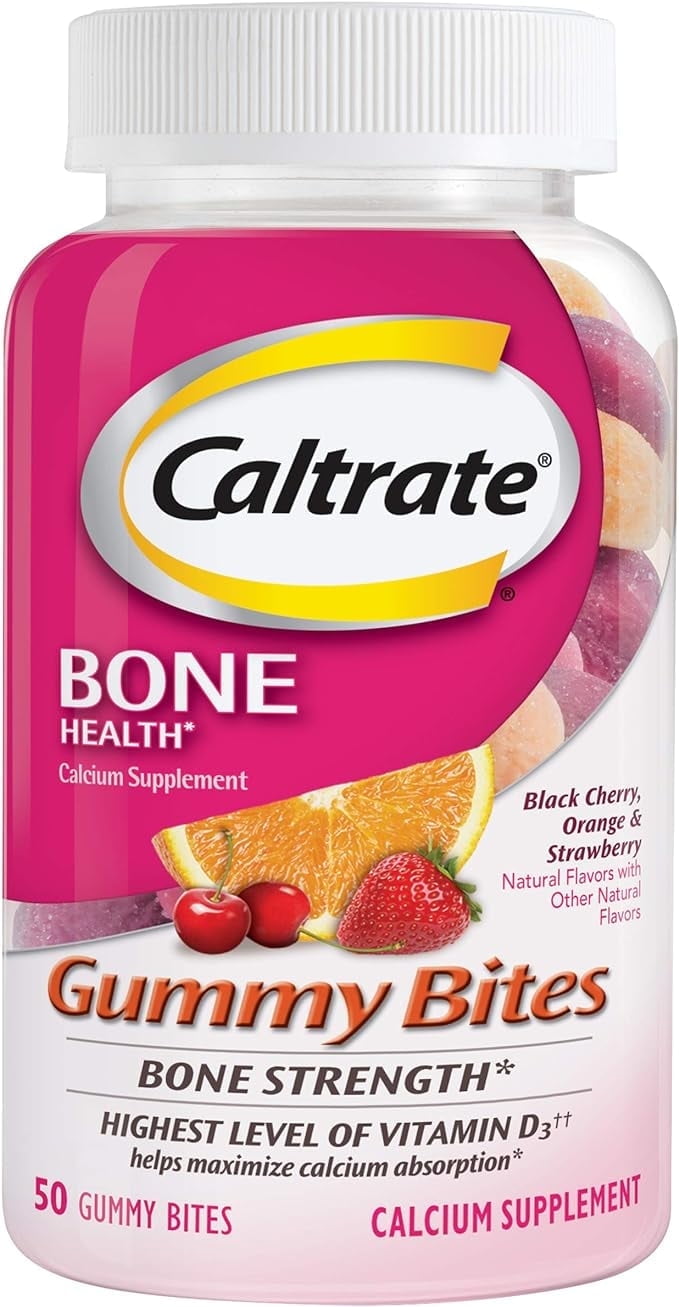 Caltrate Gummy Bites 500 mg Calcium and Vitamin D Supplement, Black ...