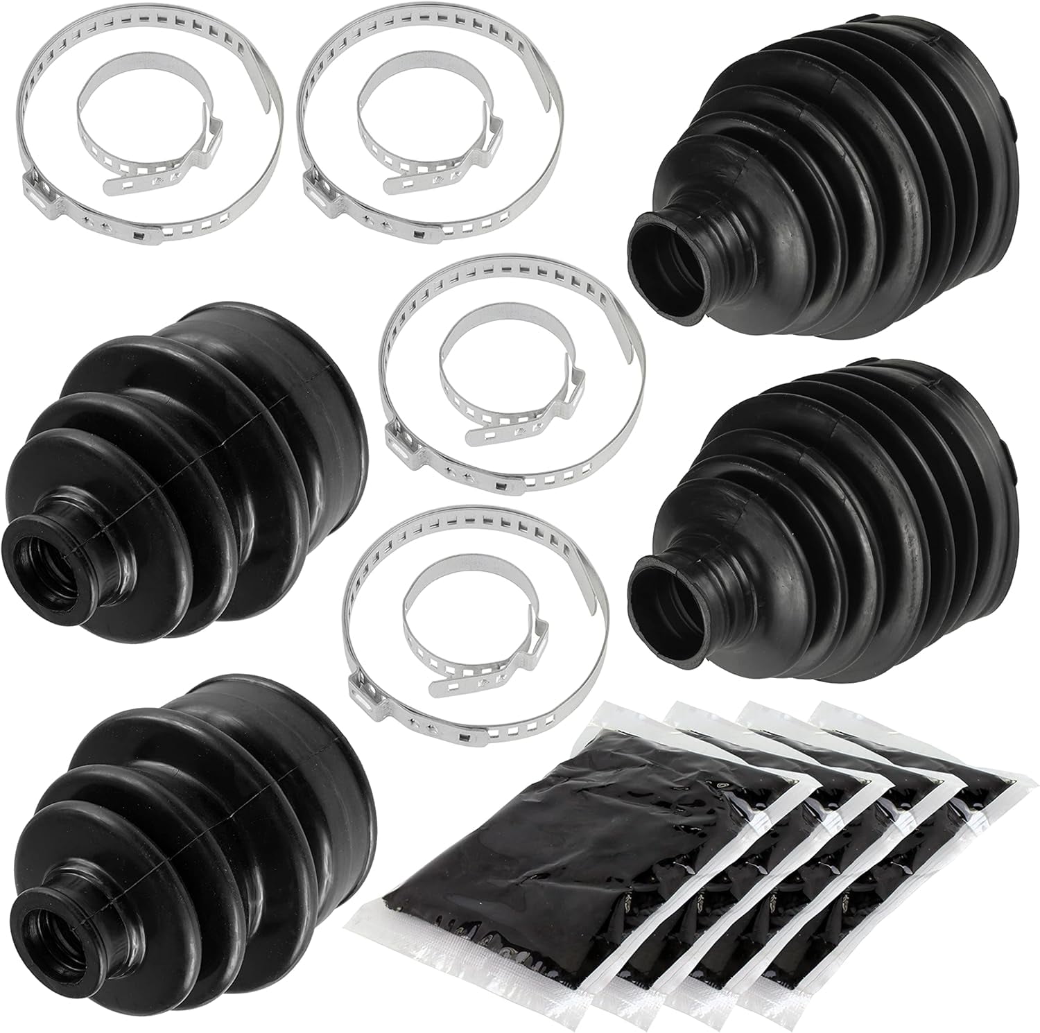 Caltric 2 Rear Axle Outer And Inner CV Boot Kit Compatible with Grizzly ...