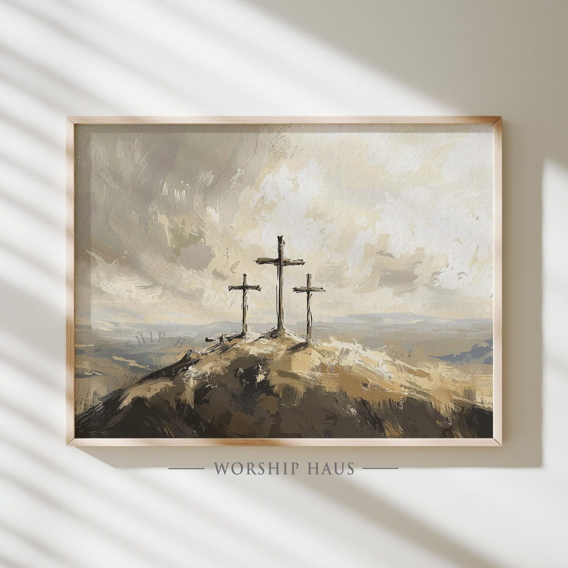 Calvary The Place Of Sacrifice Printable Christian Art Three Crosses On ...