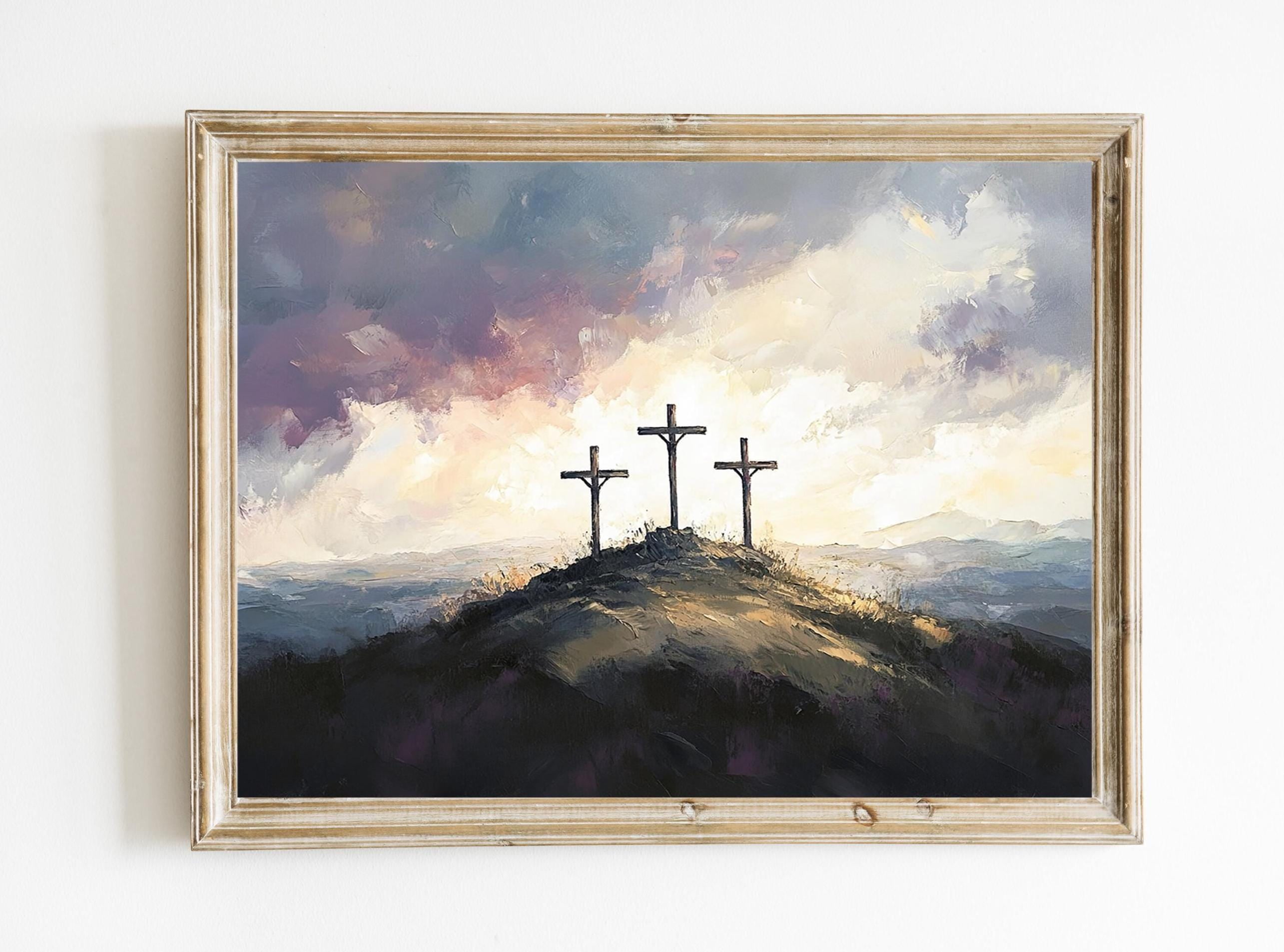 Calvary Print Poster Christian Decor Poster Spring Home Decor Poster ...