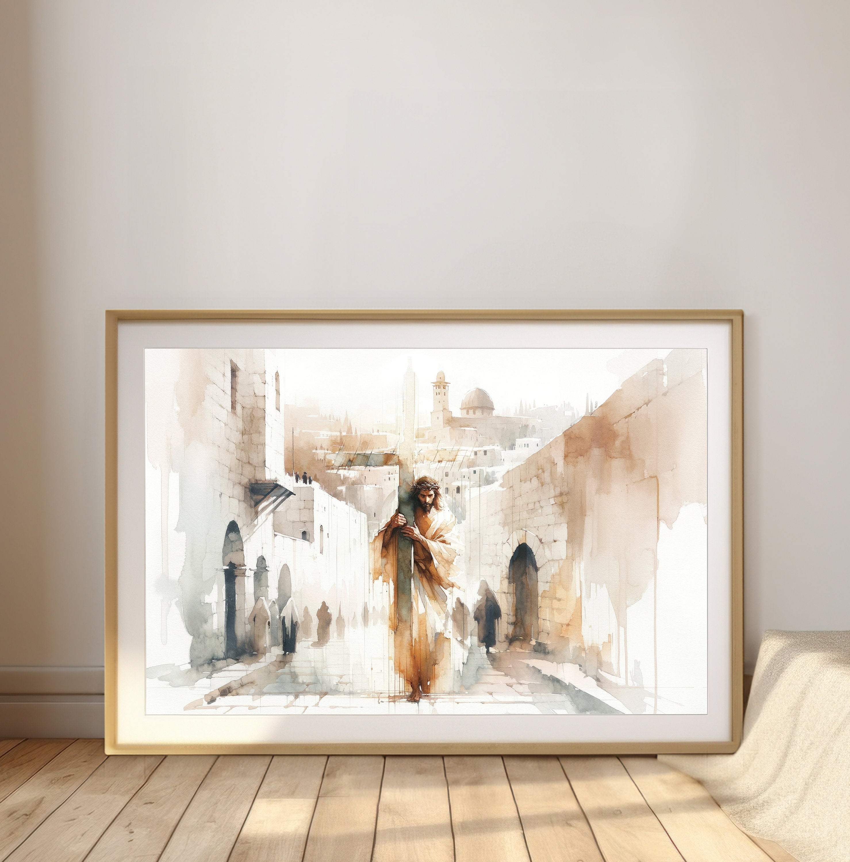 Calvary Scene | Jesus On The Cross | Christian Wall Art Warm Present ...
