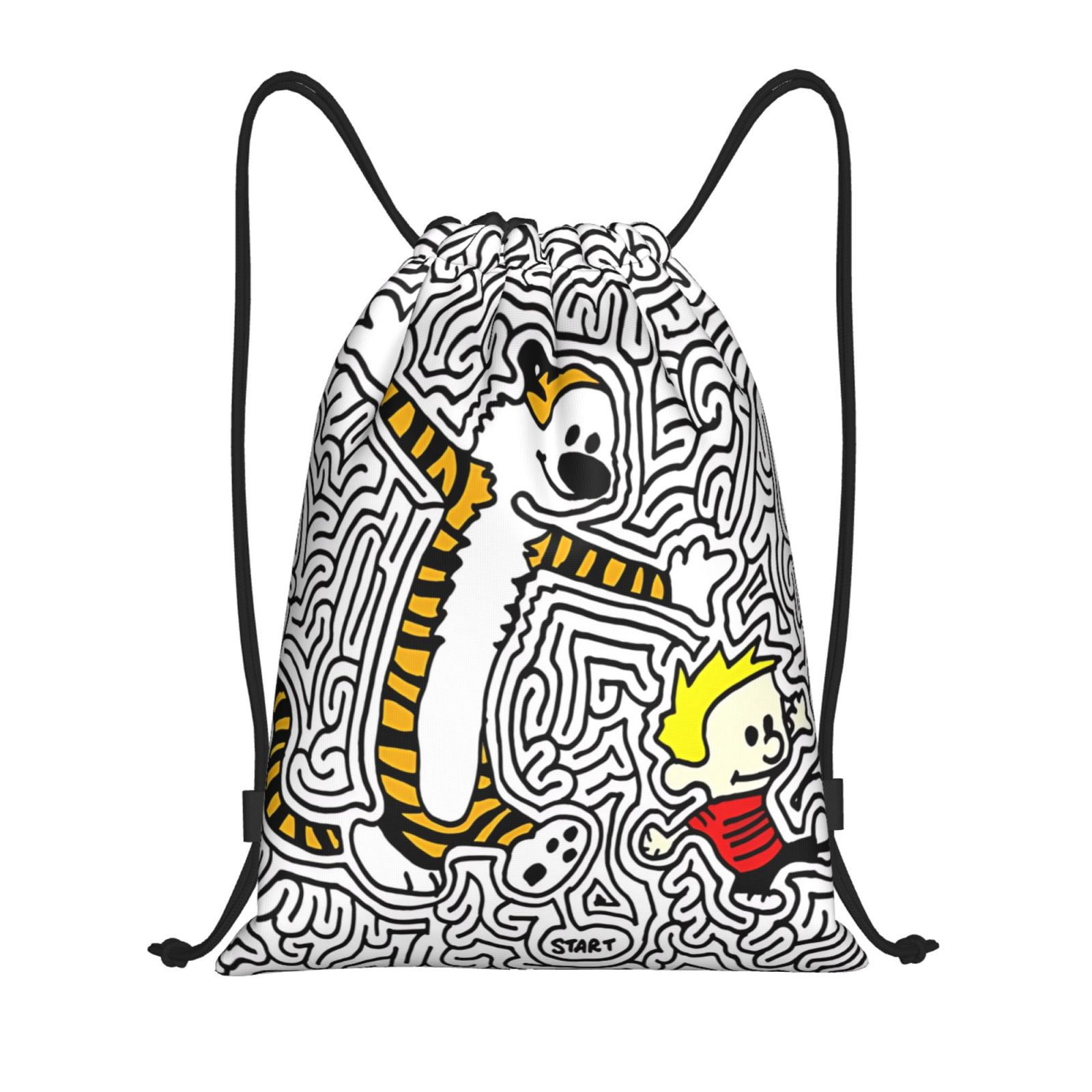 Calvin And Hobbe Drawstring Bags Unisex Drawstring Backpack 3d Print ...