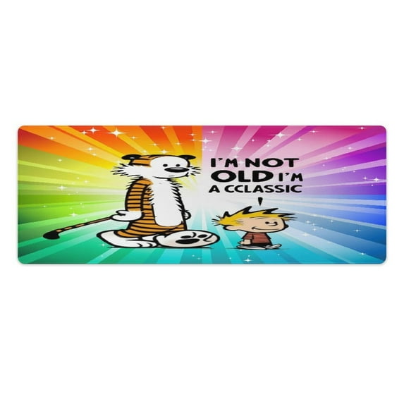 Calvin And Hobbe Large Mouse Pad Waterproof Desk Mat with Stitched ...