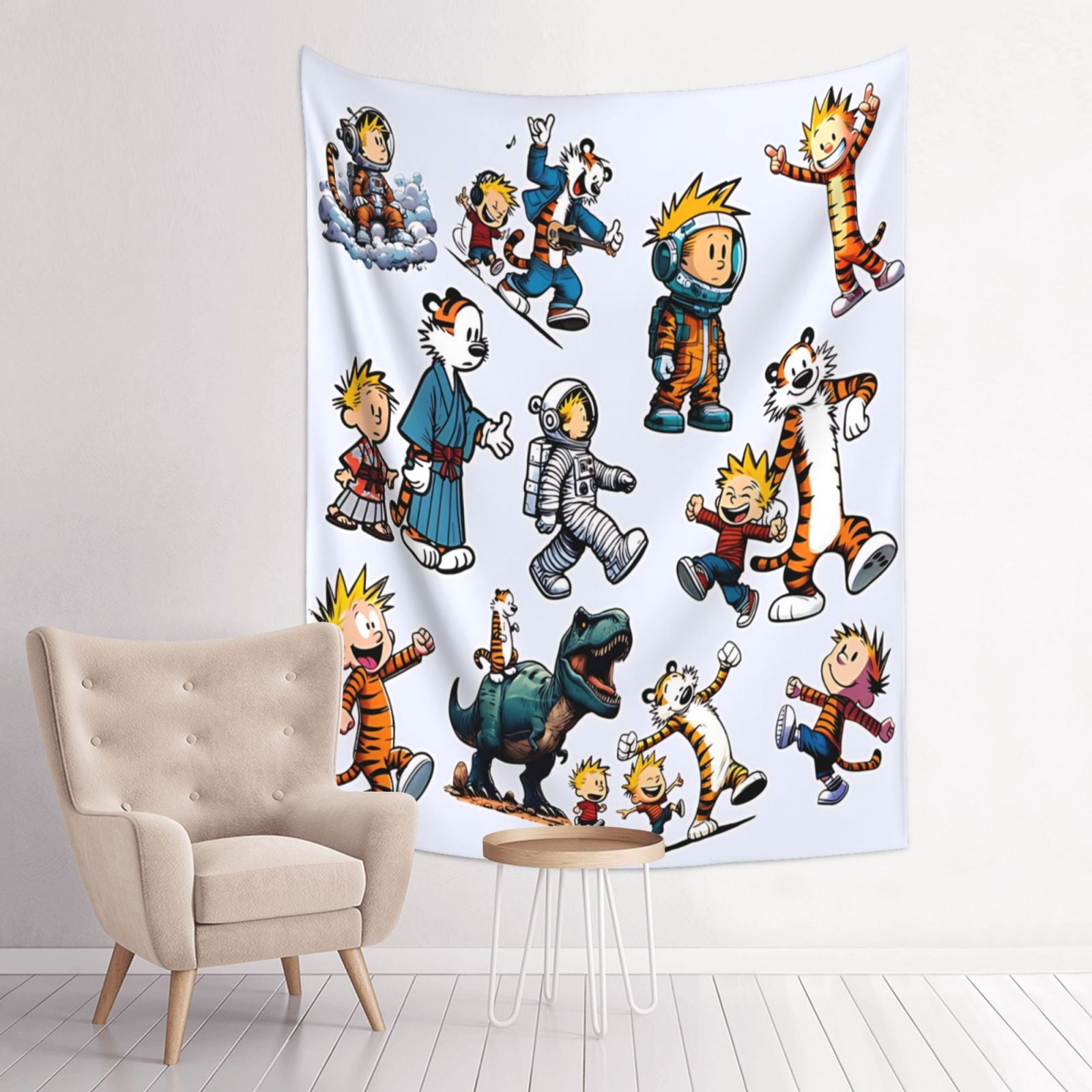 Calvin And Hobbe Wall Tapestry Poster For Bedroom Aesthetics Funny Room ...