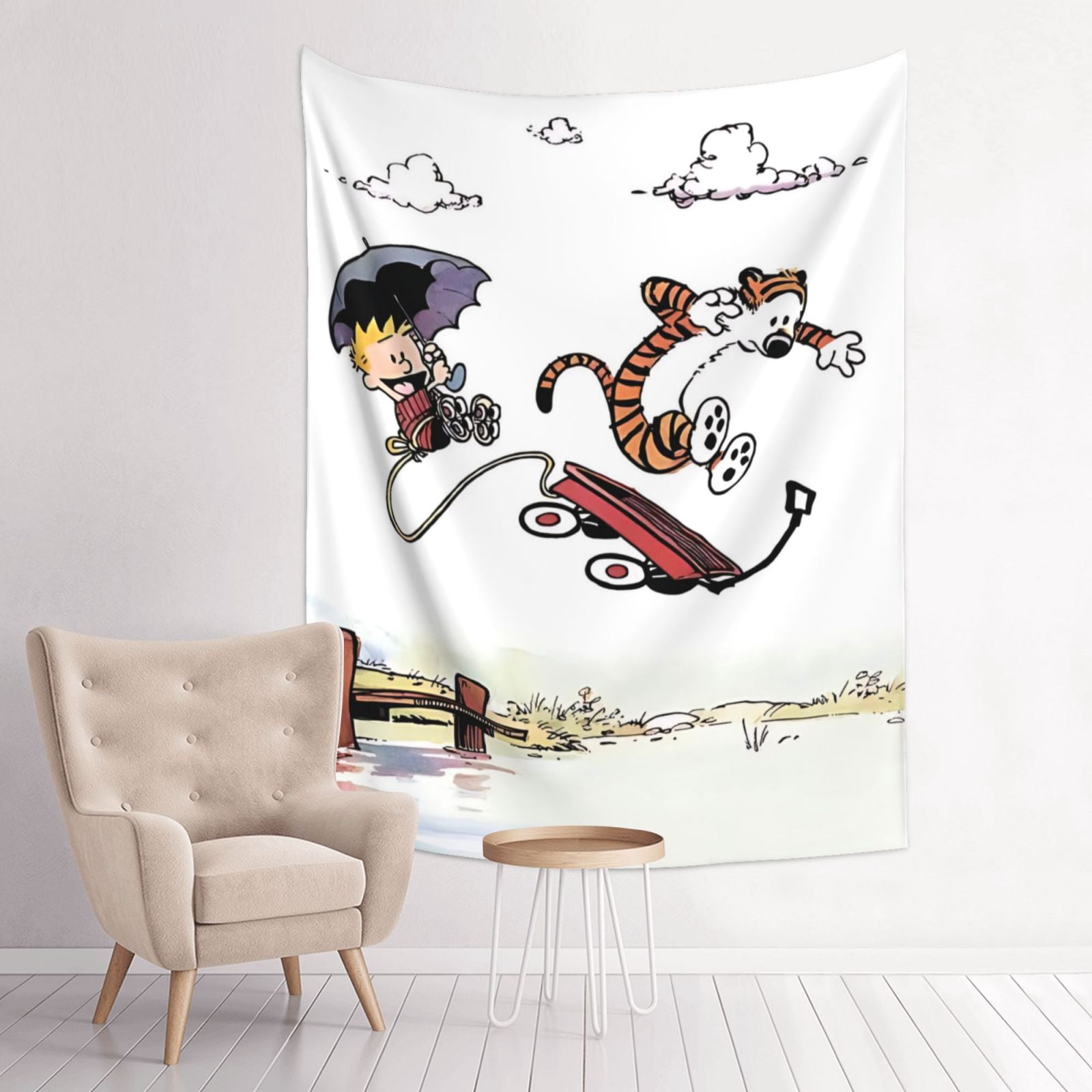 Calvin And Hobbe Wall Tapestry Poster For Bedroom Aesthetics Funny Room ...