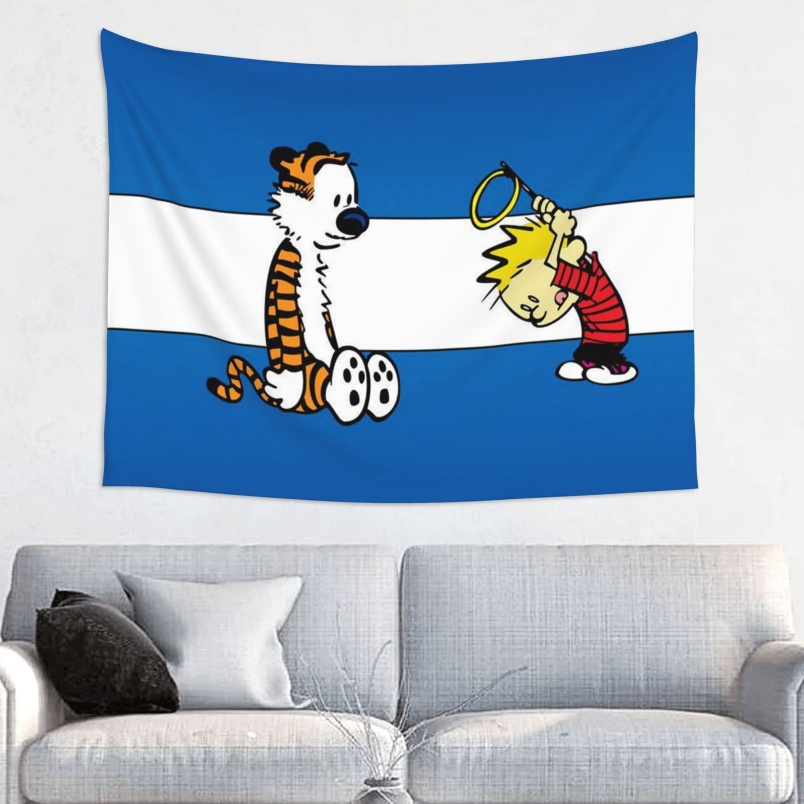 Calvin And Hobbe Wall Tapestry Poster For Bedroom Aesthetics Funny Room ...
