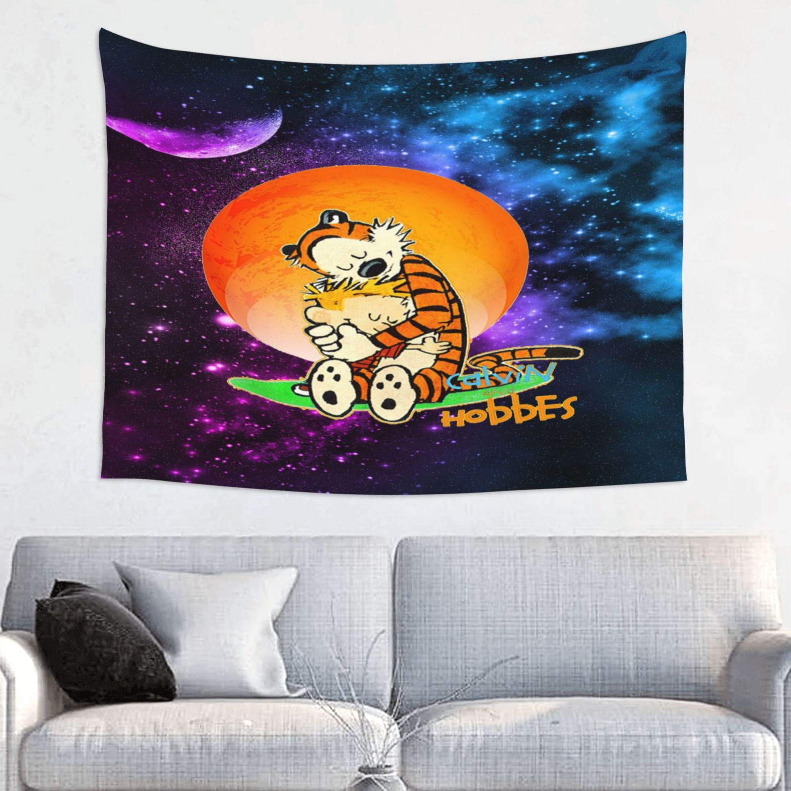 Calvin And Hobbe Wall Tapestry Poster For Bedroom Aesthetics Funny Room ...