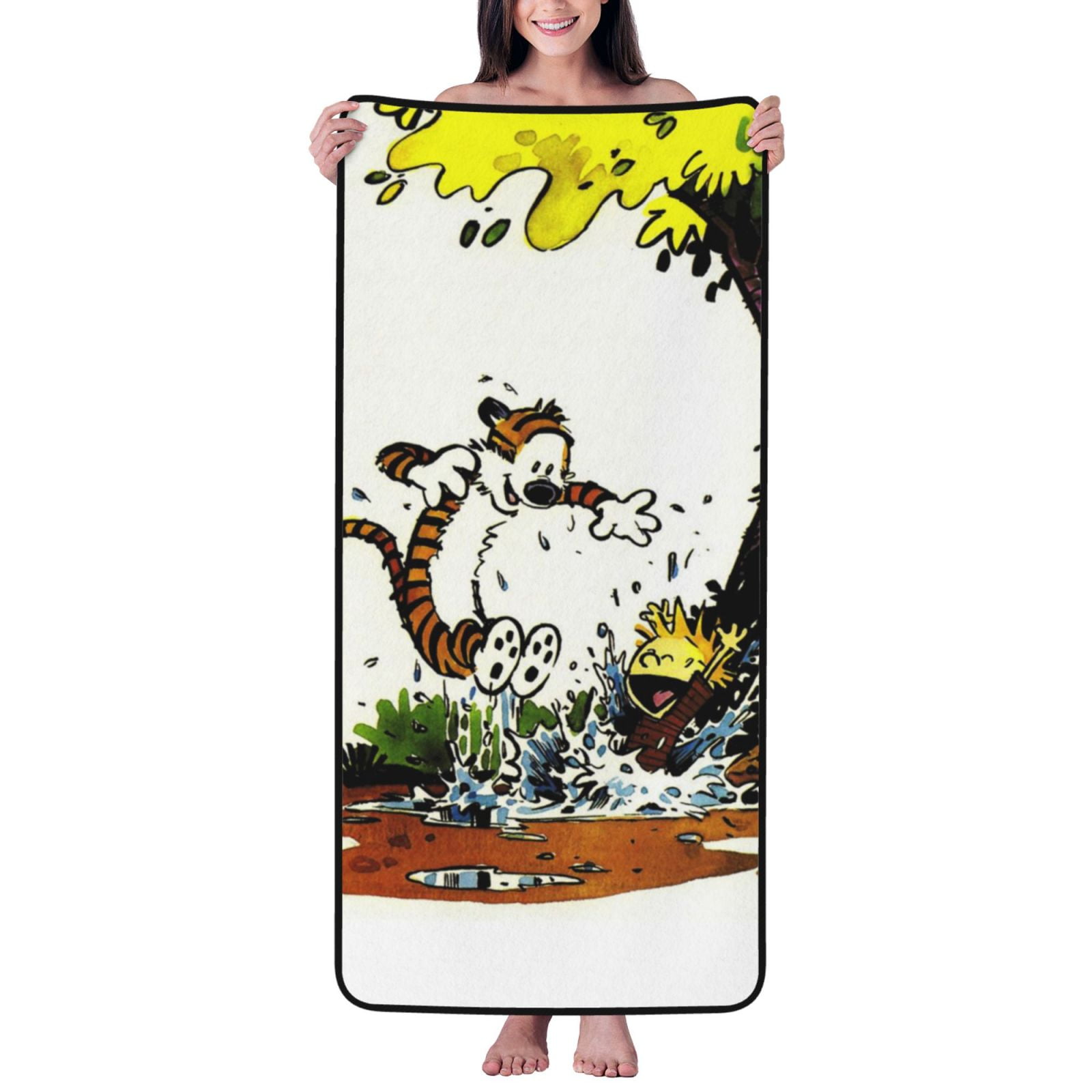 Calvin And Hobbes Beach Towel 27x55 Inch Coral Velvet Bath Towel For ...