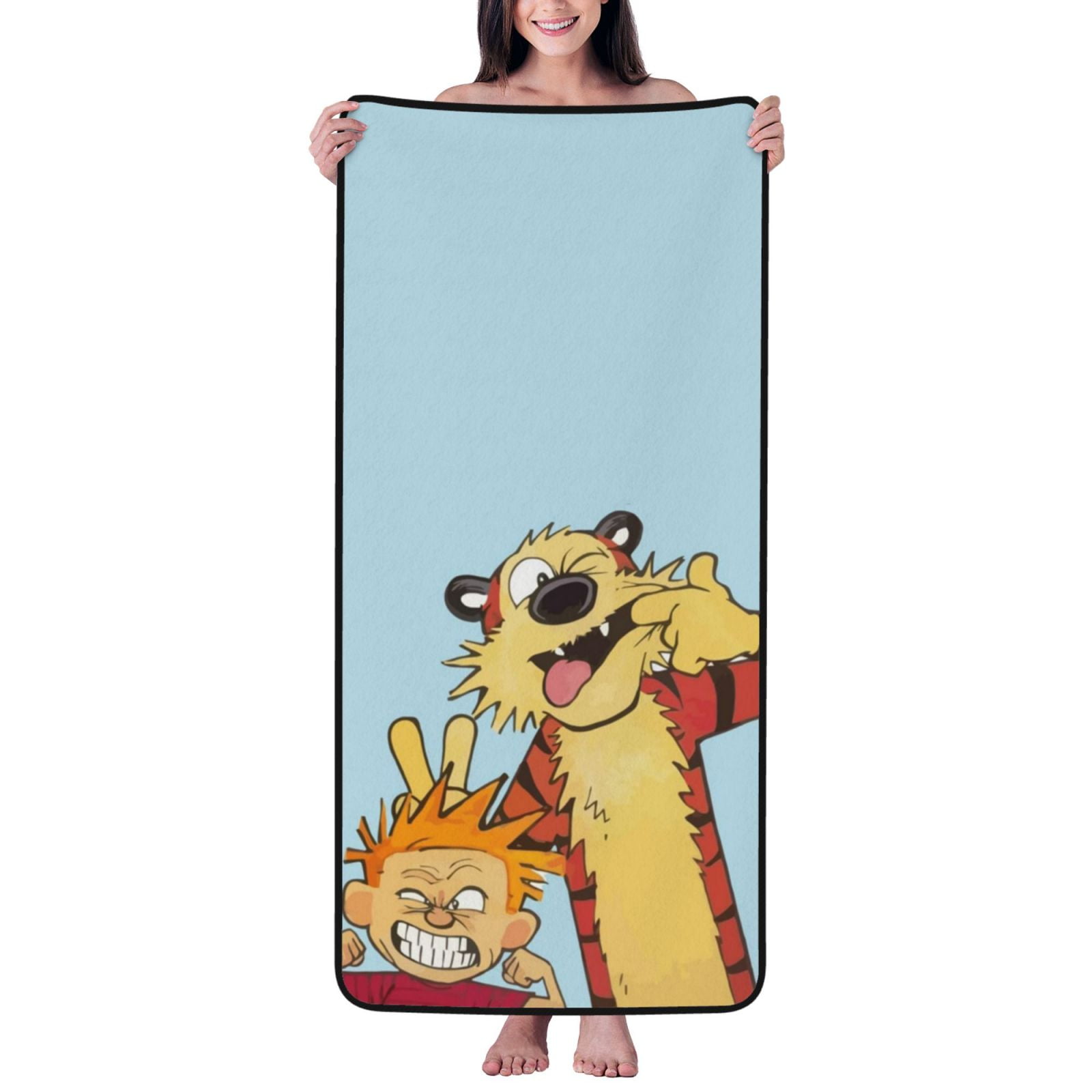 Calvin And Hobbes Beach Towel 27x55 Inch Coral Velvet Bath Towel For ...
