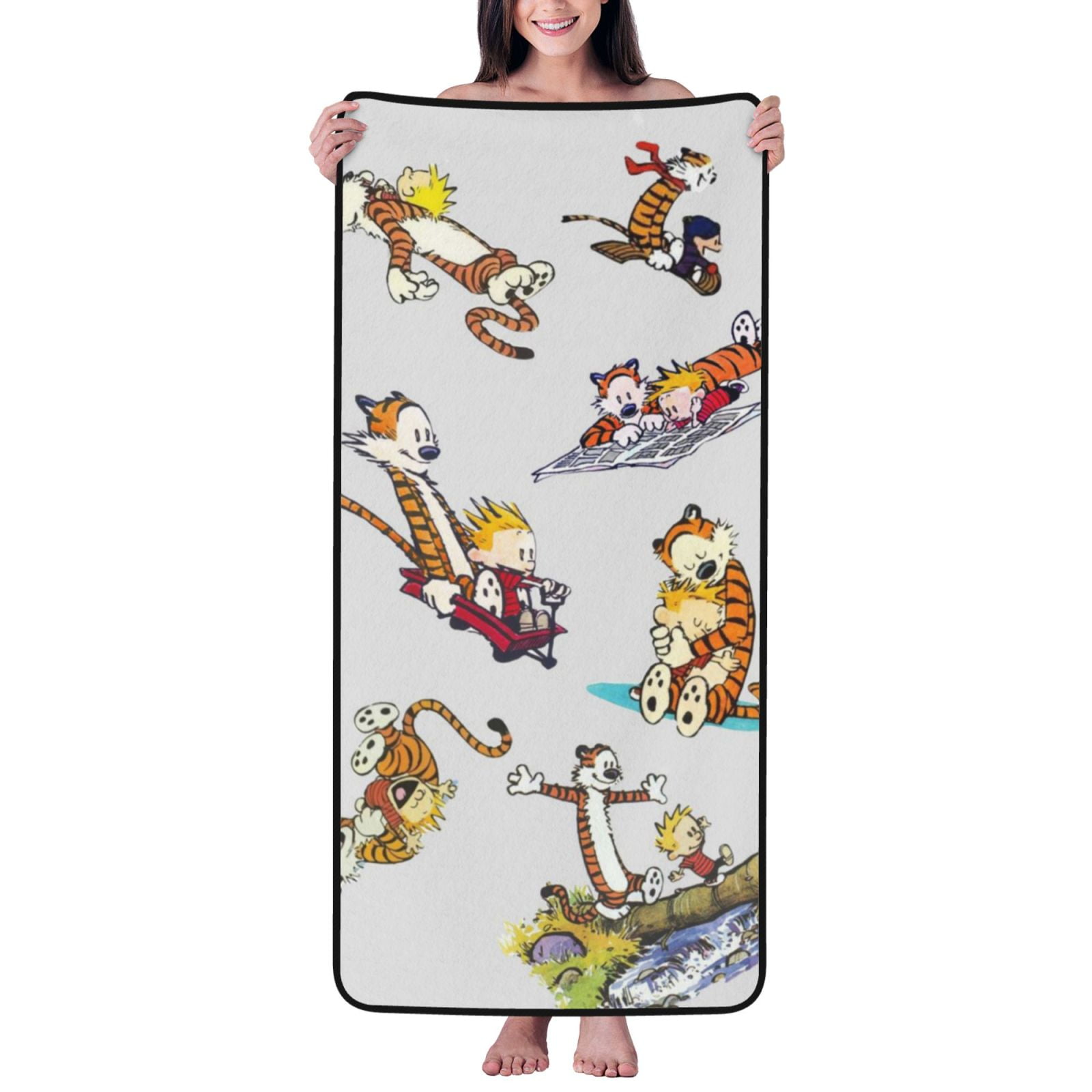 Calvin And Hobbes Beach Towel 27x55 Inch Coral Velvet Bath Towel For ...