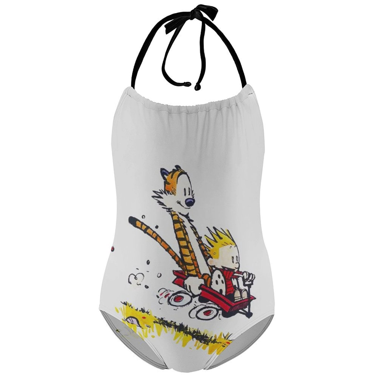 Calvin And Hobbes Girl's One-Piece Swimsuit Bathing Suit Soft Stretchy ...