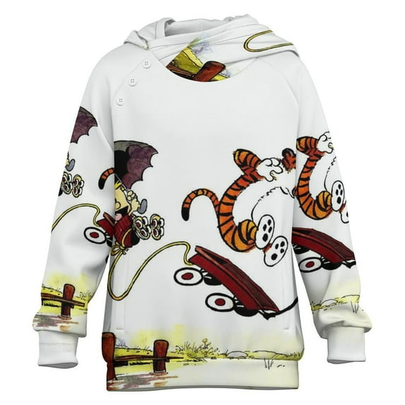 Calvin And Hobbes Kids' Casual Sweatshirt Cozy Pullover Hoodie Stylish ...