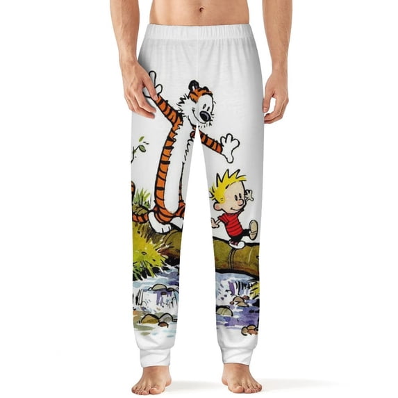Calvin And Hobbes Men's Sleeping Pants Soft Pajama Lounge Pants Casual ...