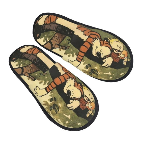 Calvin And Hobbes Winter Home Slippers Warm House Shoes Cozy Plush ...