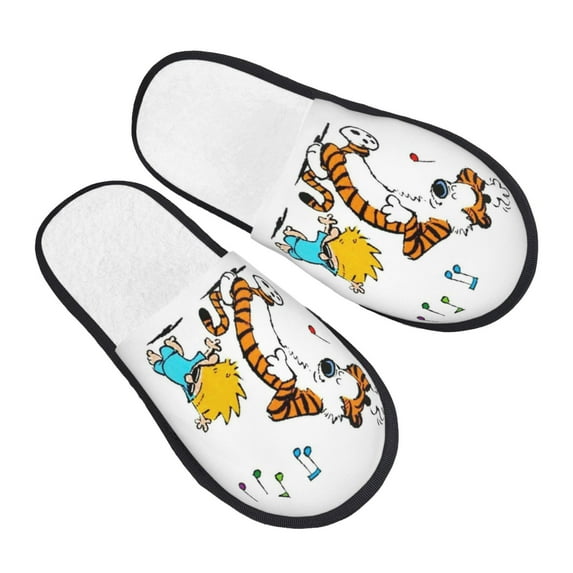 Calvin And Hobbes Winter Home Slippers Warm House Shoes Cozy Plush ...