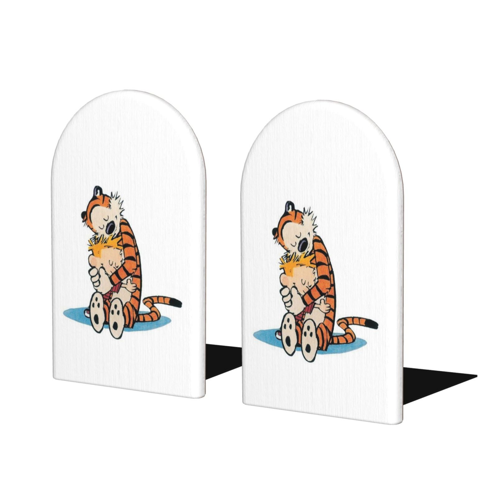 Calvin And Hobbes Wooden Bookends For Shelves, Decorative Book ...