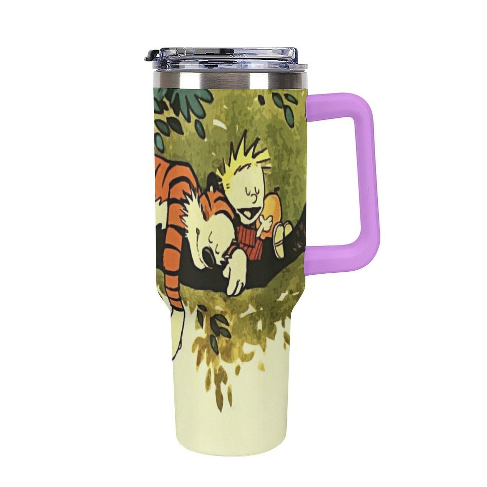 Calvin And Hobbes 40 Oz Tumbler With Handle And Straw, Stainless Steel ...