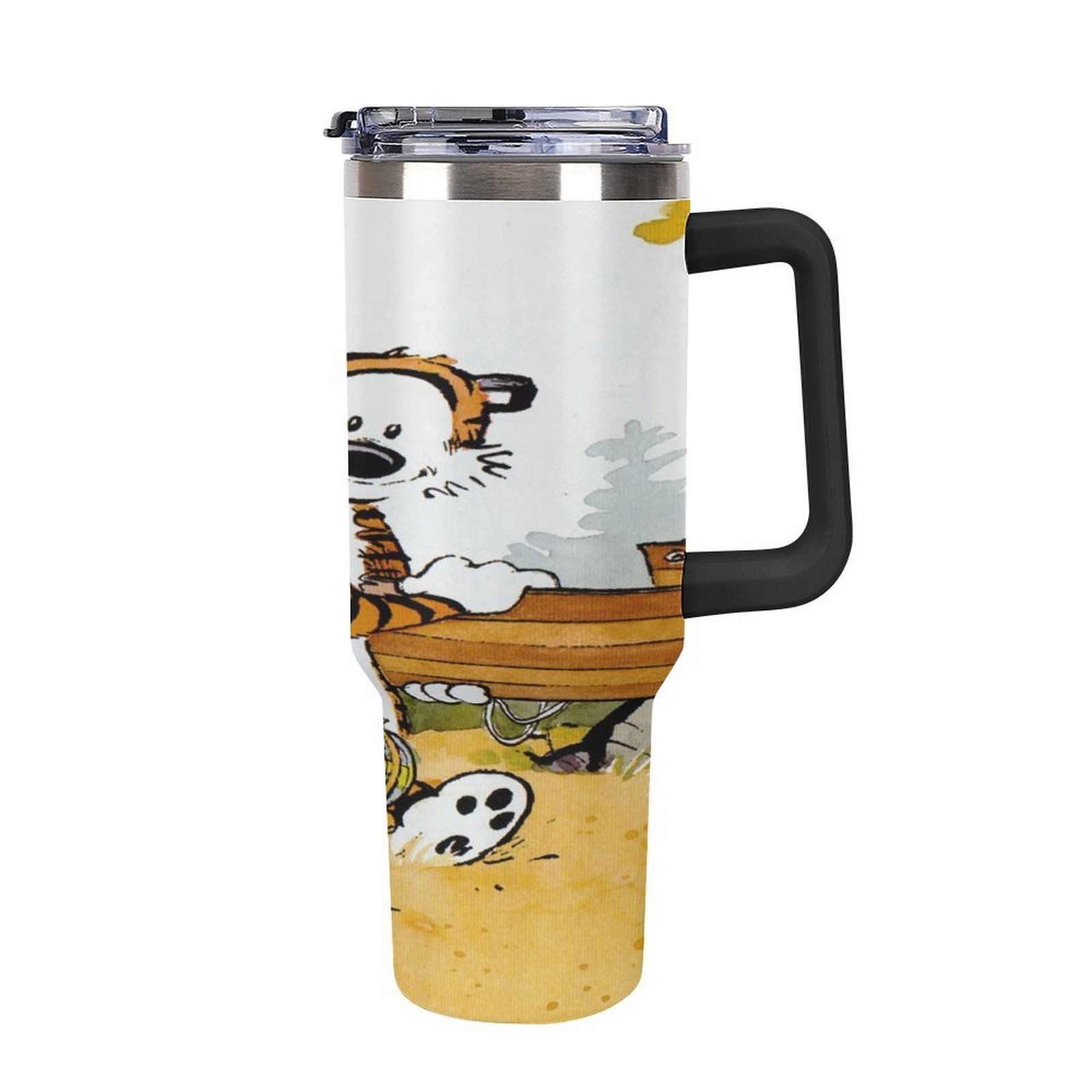 Calvin And Hobbes 40 Oz Tumbler With Handle And Straw, Stainless Steel ...