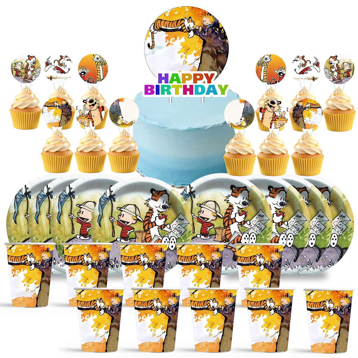 Calvin & Hobbes Birthday Cups Party Supplies Plates Decorations Cake ...