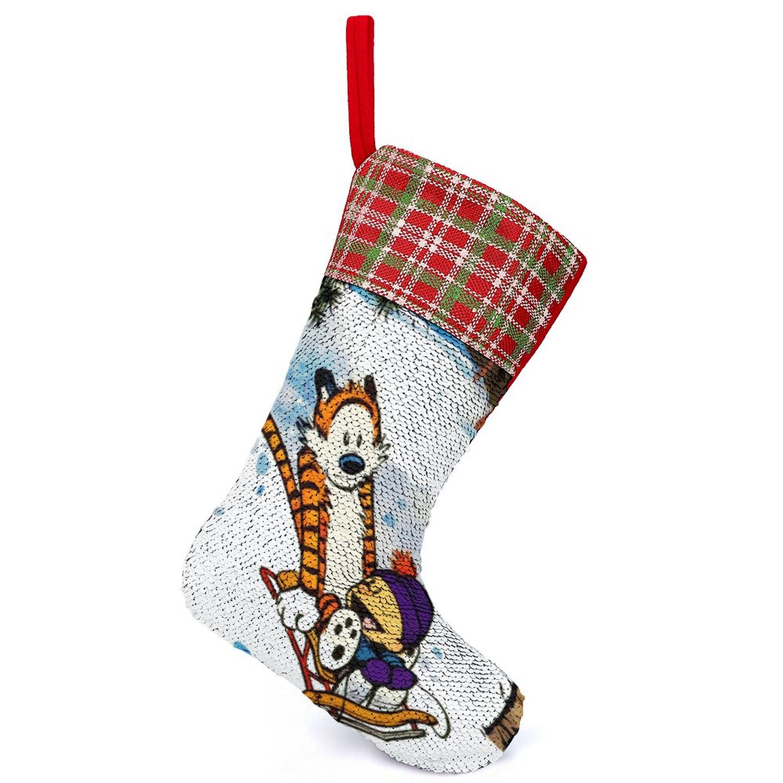 Calvin And Hobbes Christmas Stockings - Sequins Xmas Stockings Holiday ...