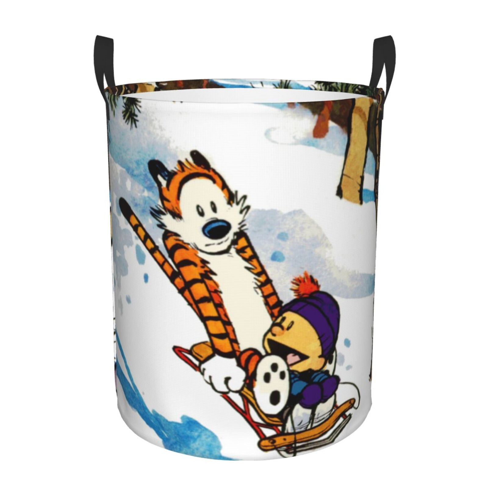Calvin And Hobbes Laundry Hamper Basket with Handles, Lightweight ...