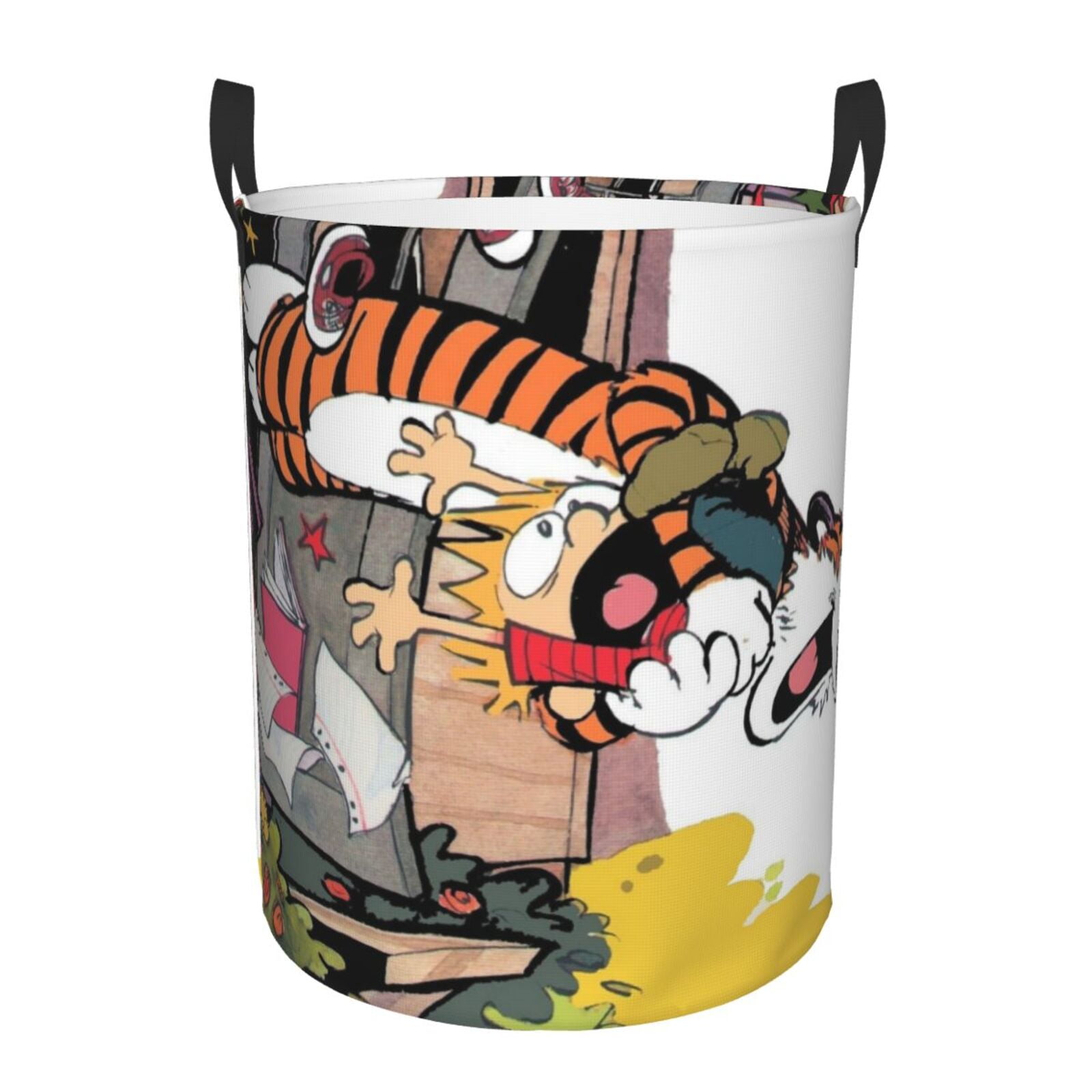 Calvin And Hobbes Laundry Hamper Basket with Handles, Lightweight ...