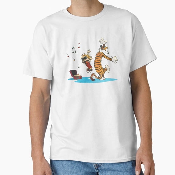 Calvin Hobbes Music Dance Cartoon Fan Art T-Shirt - Walmart.com