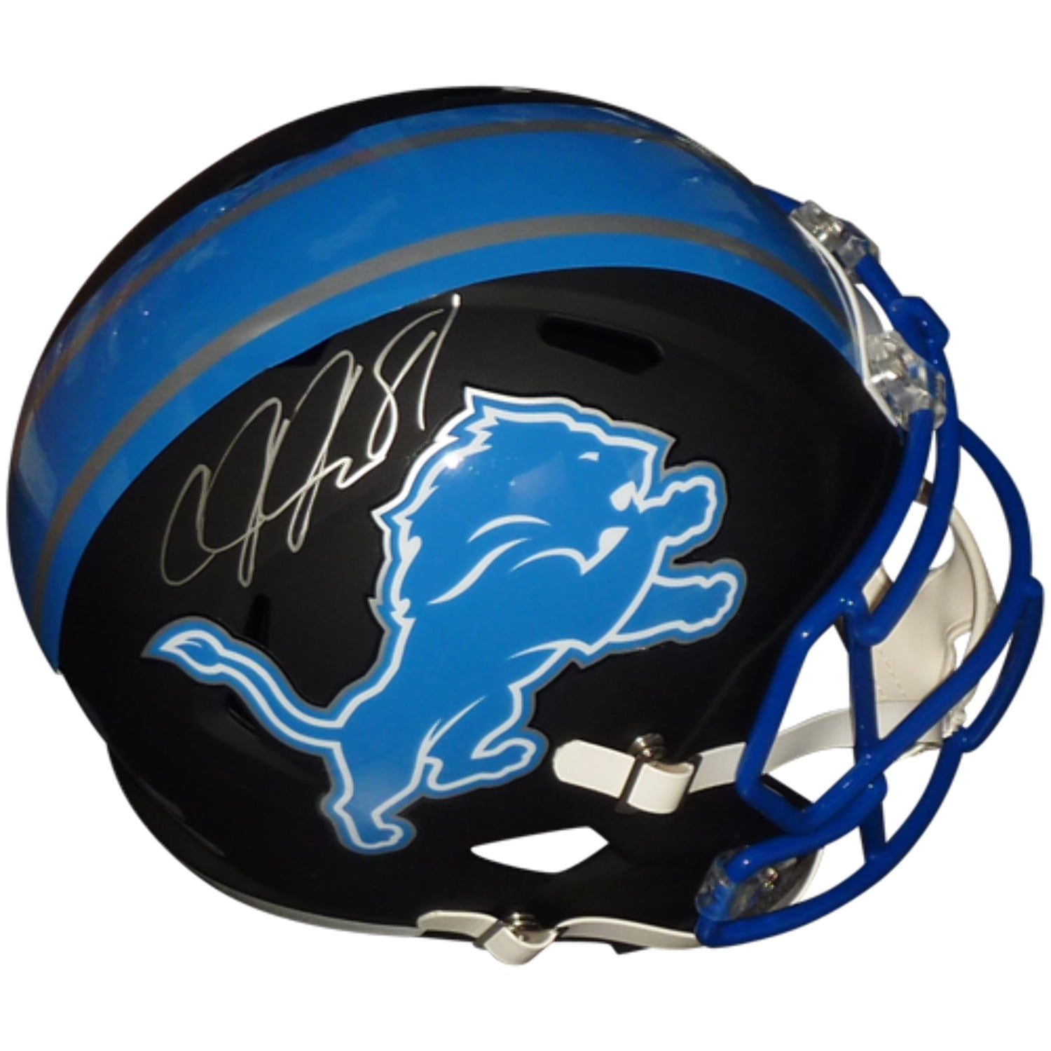 Calvin Johnson Autographed Detroit Lions (Black Matte) Deluxe Full-Size ...