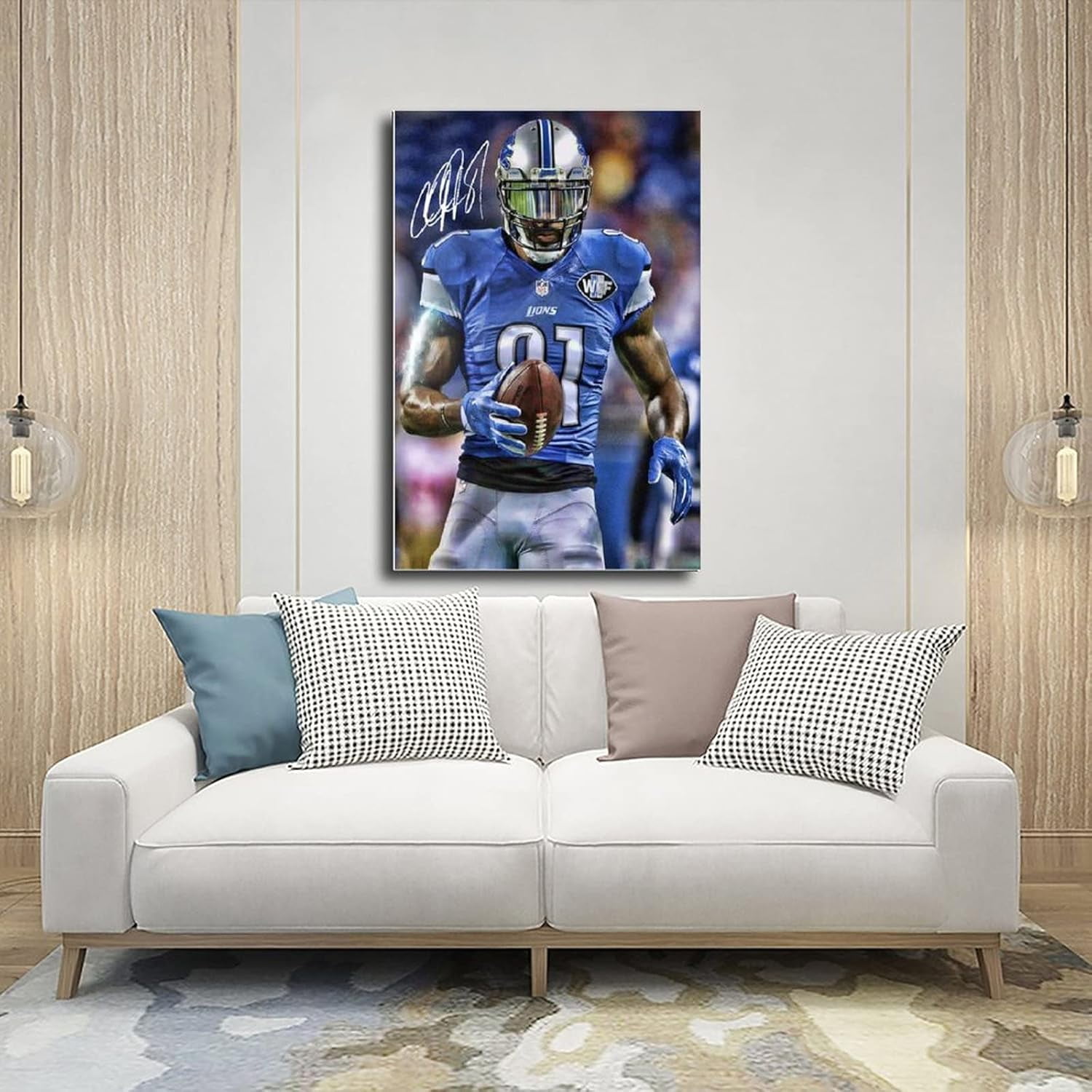 Calvin Johnson Poster Canvas Poster Bedroom Decor Sports Landscape ...