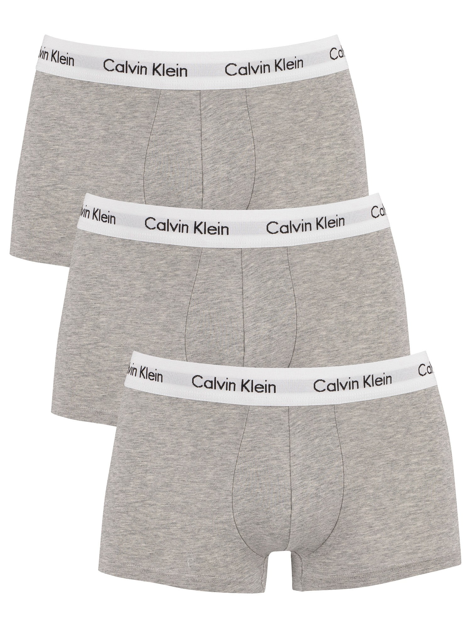 Calvin Klein 3 Pack Low Rise Trunks, Grey - Walmart.com