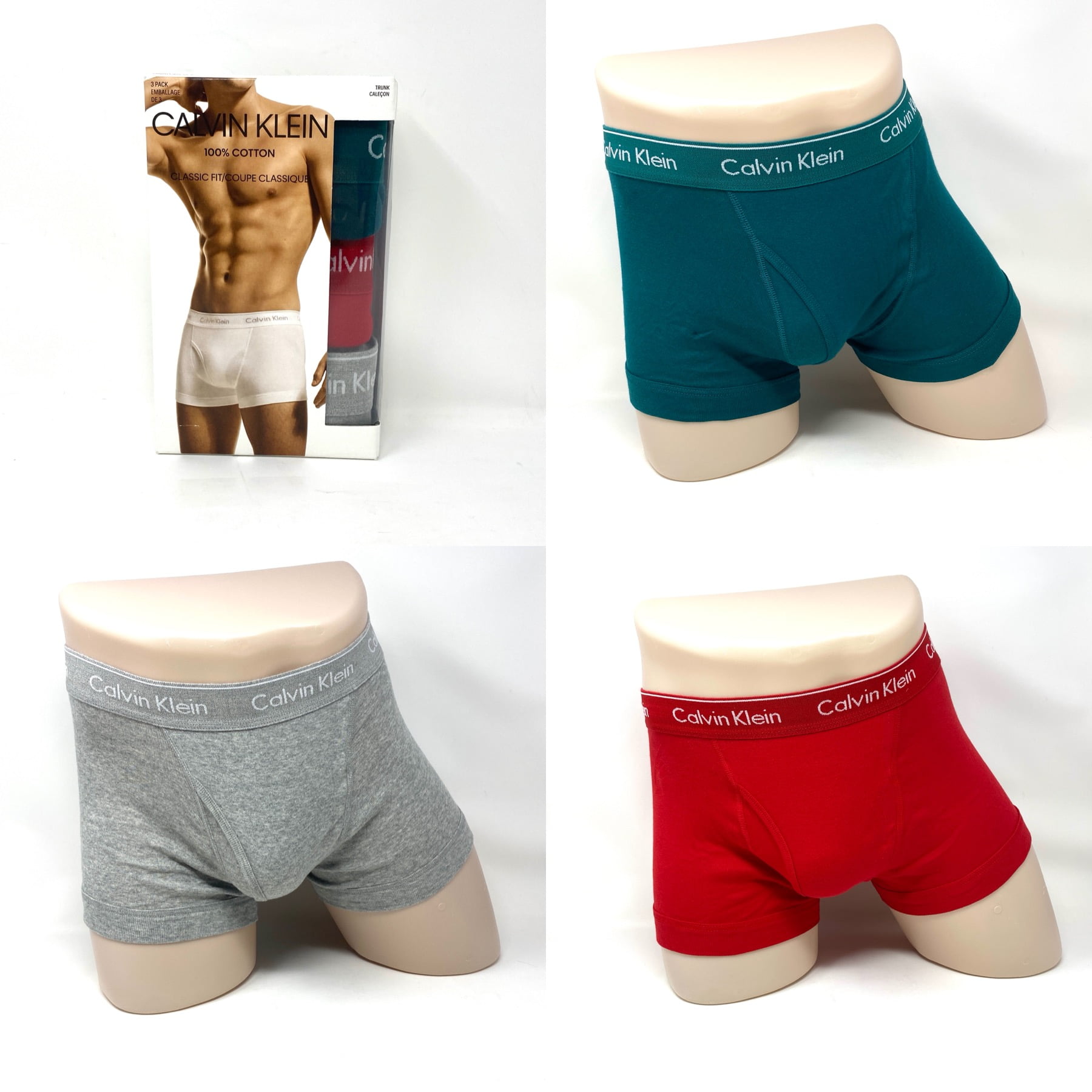 Calvin Klein 3 Pack Men's Size Underwear CK Trunks Cotton Classic Fit ...