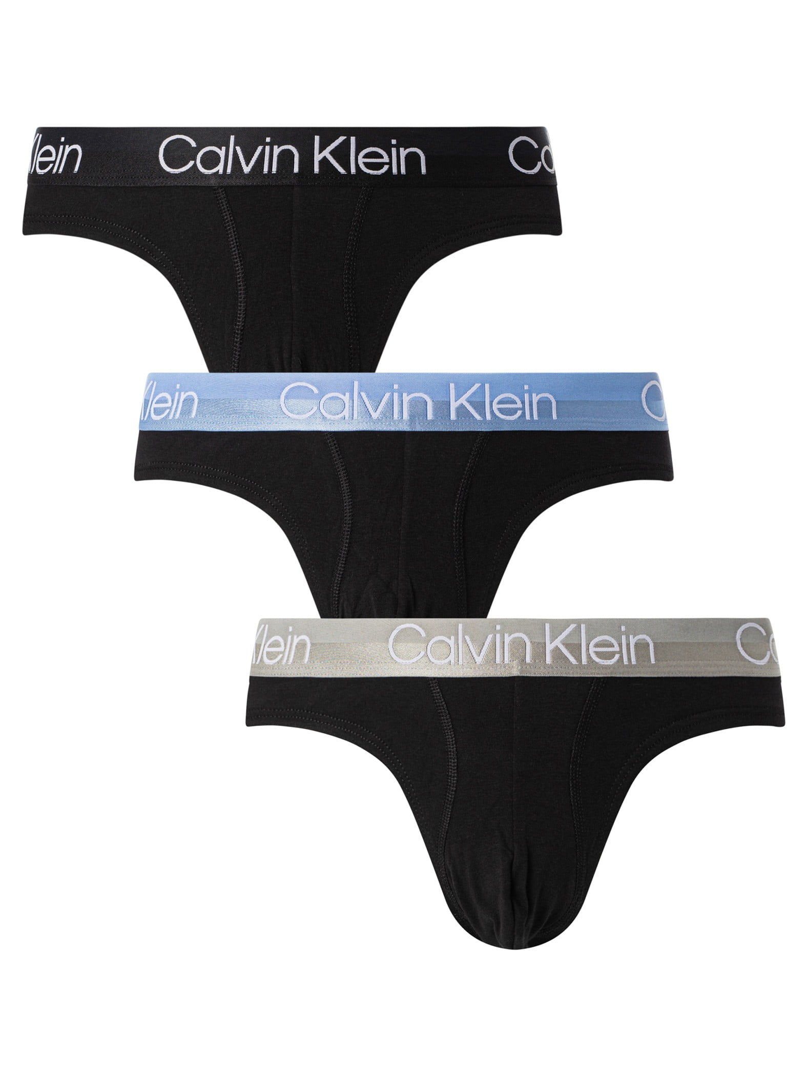 Calvin Klein 3 Pack Modern Structure Hip Briefs, Black - Walmart.com