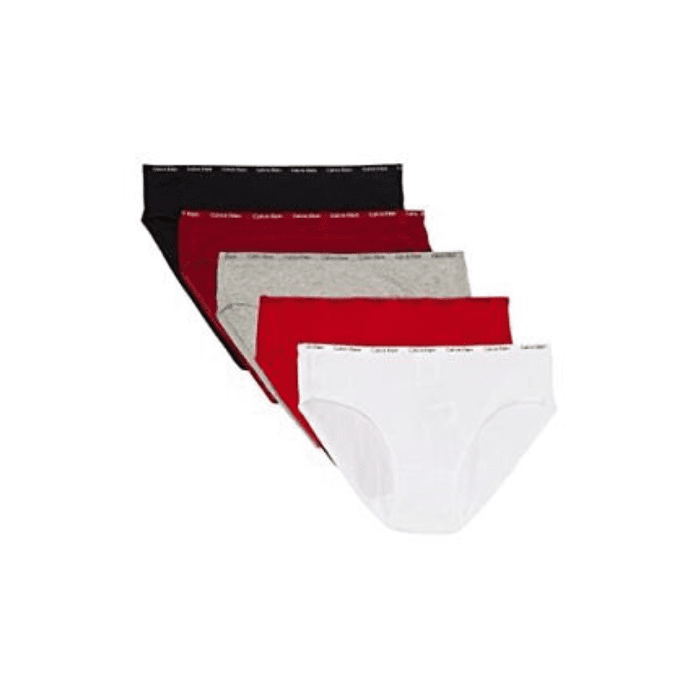 Calvin Klein 5-Pack Signature Cotton Bikini Red Gala/Black/Grey/White ...