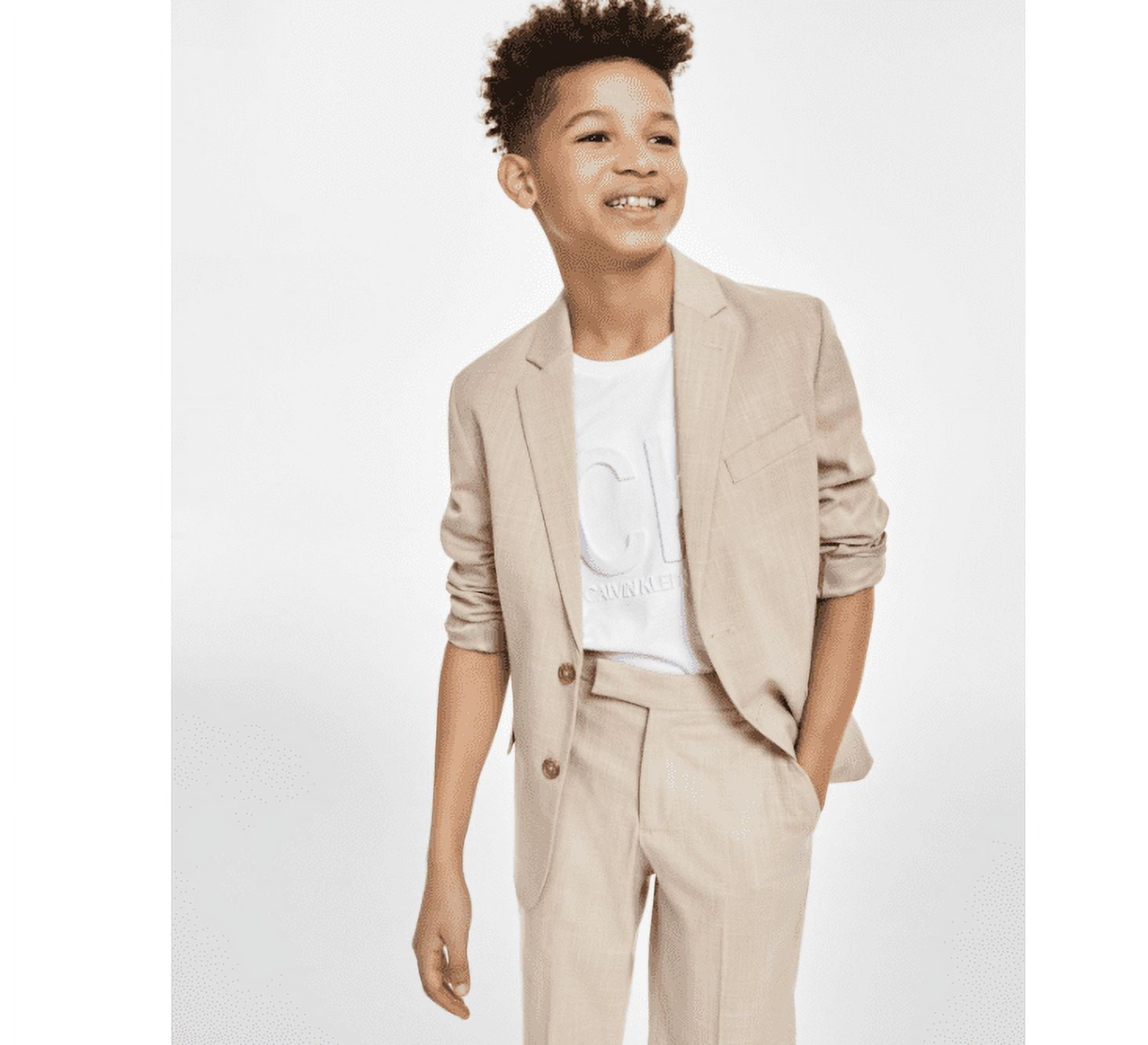 Calvin Klein Boys' Blazers 251 - Light Khaki Blazer - Boys - Walmart.com