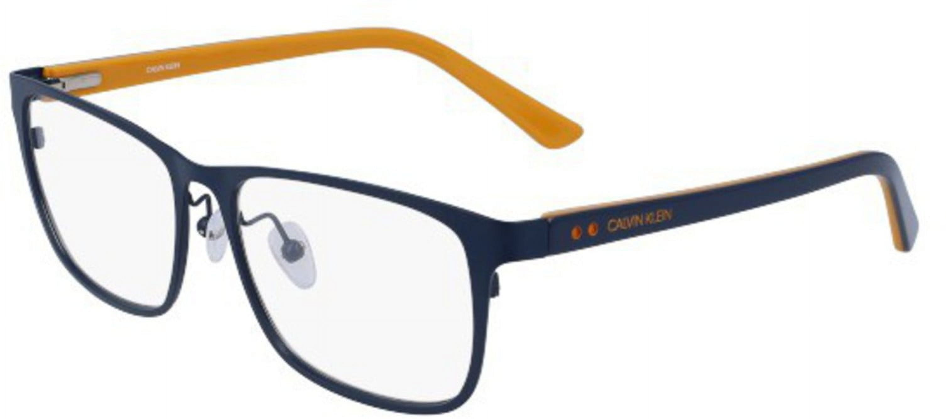 Calvin Klein CK-19302-410 Satin Navy Rectangular Men's Metal Eyeglasses ...
