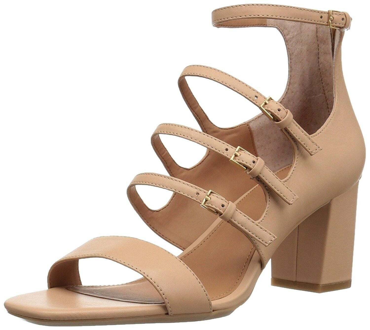 Calvin Klein Caz Cow Silk Sandstorm Beige Leather Open Toe Strappy ...